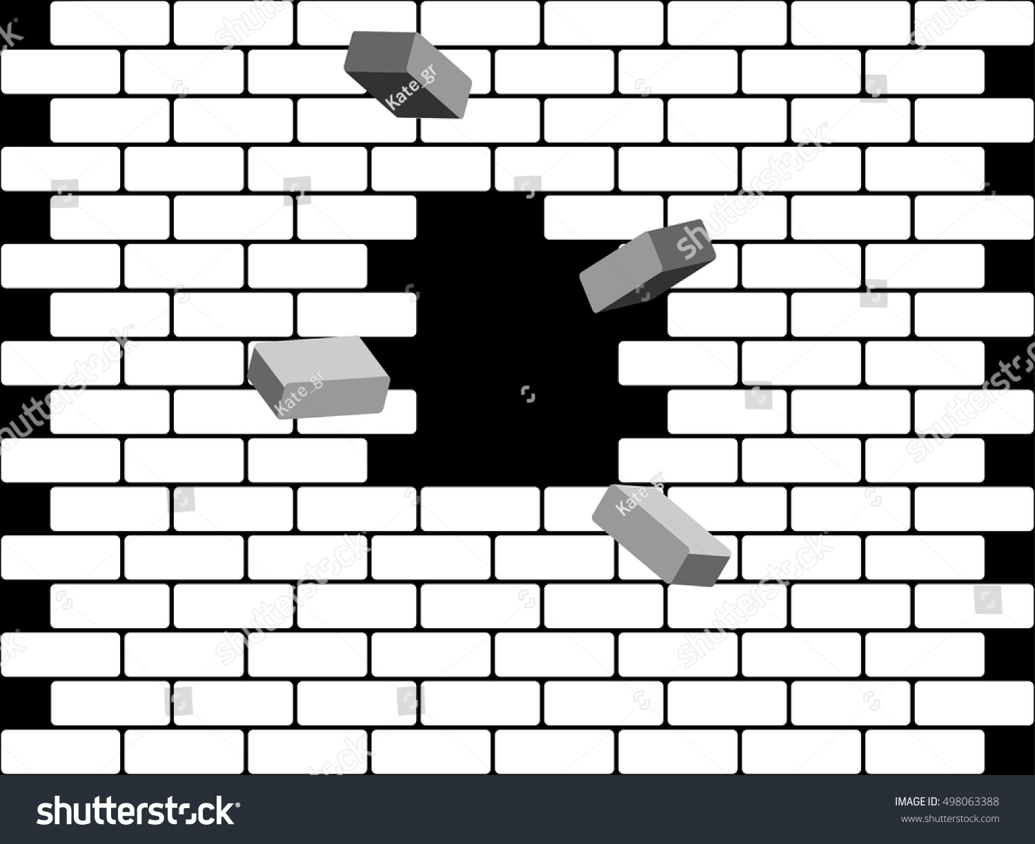 Brick Wall Hole Vector Stock Vector (Royalty Free) 498063388 | Shutterstock