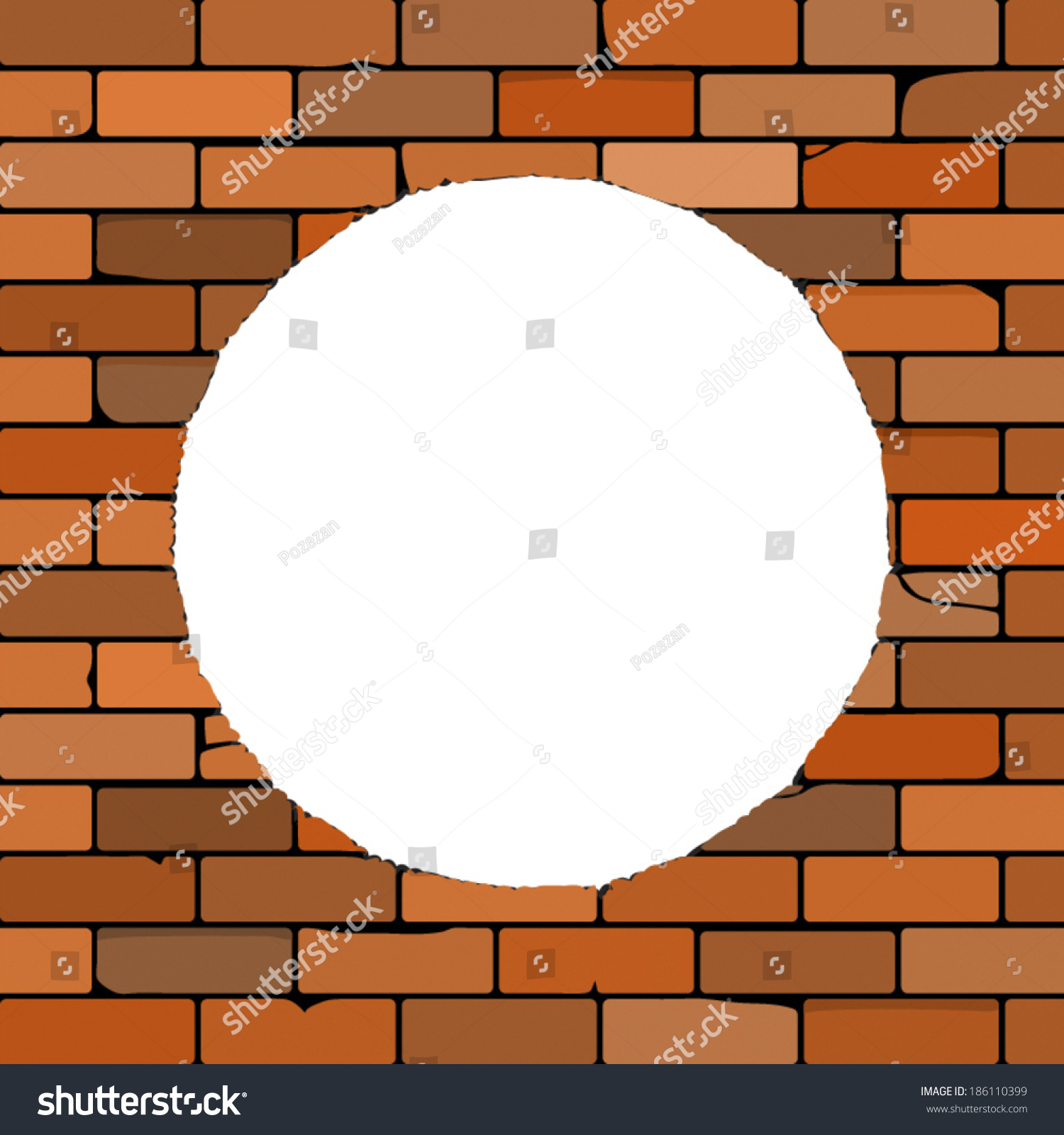 Brick Wall Hole Vector Illustration Stock Vector (Royalty Free ...