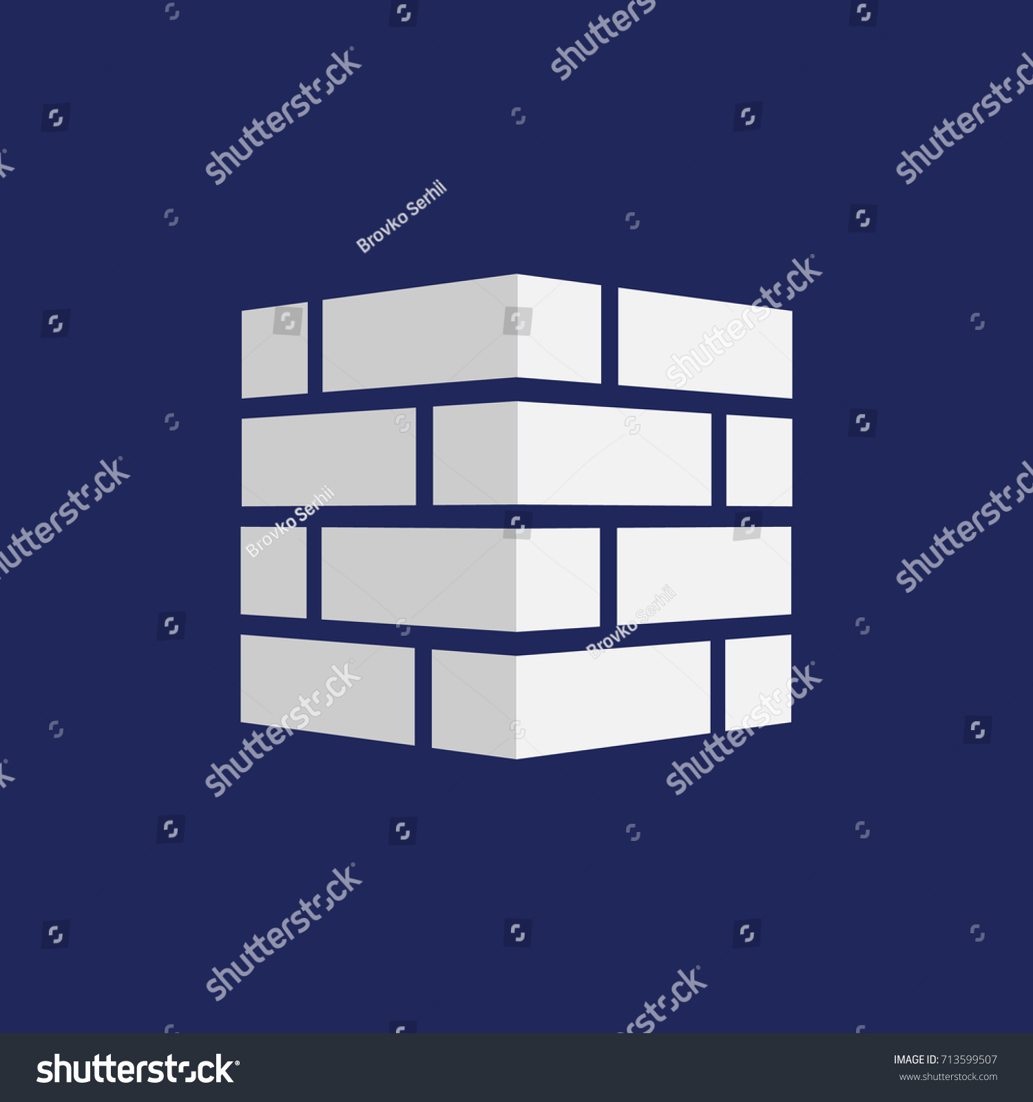 Bricks Icon Bricks Logo Isolated On Stock Vector (Royalty Free) 713599507