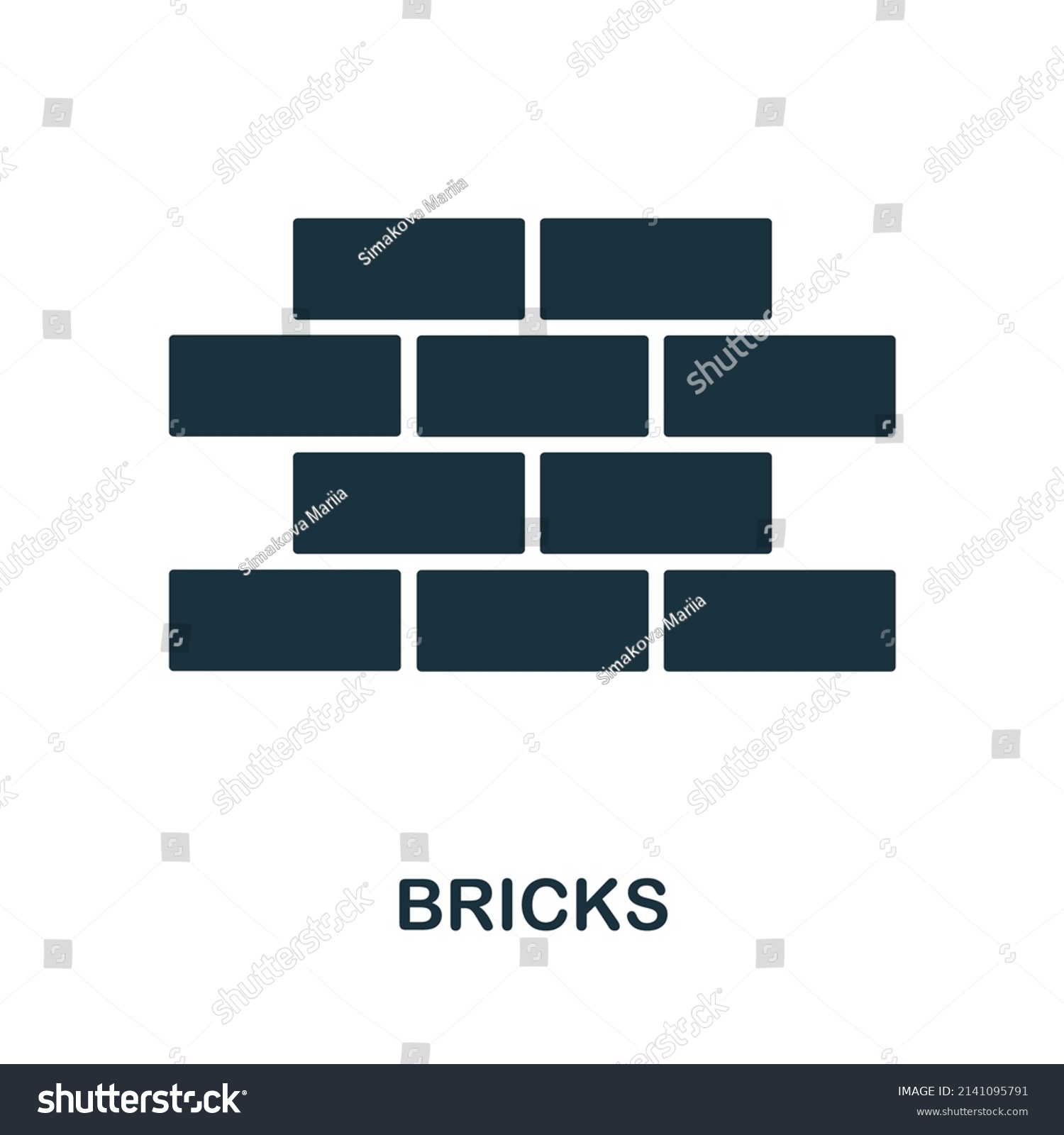 Bricks Icon Simple Element Construction Collection Stock Vector ...
