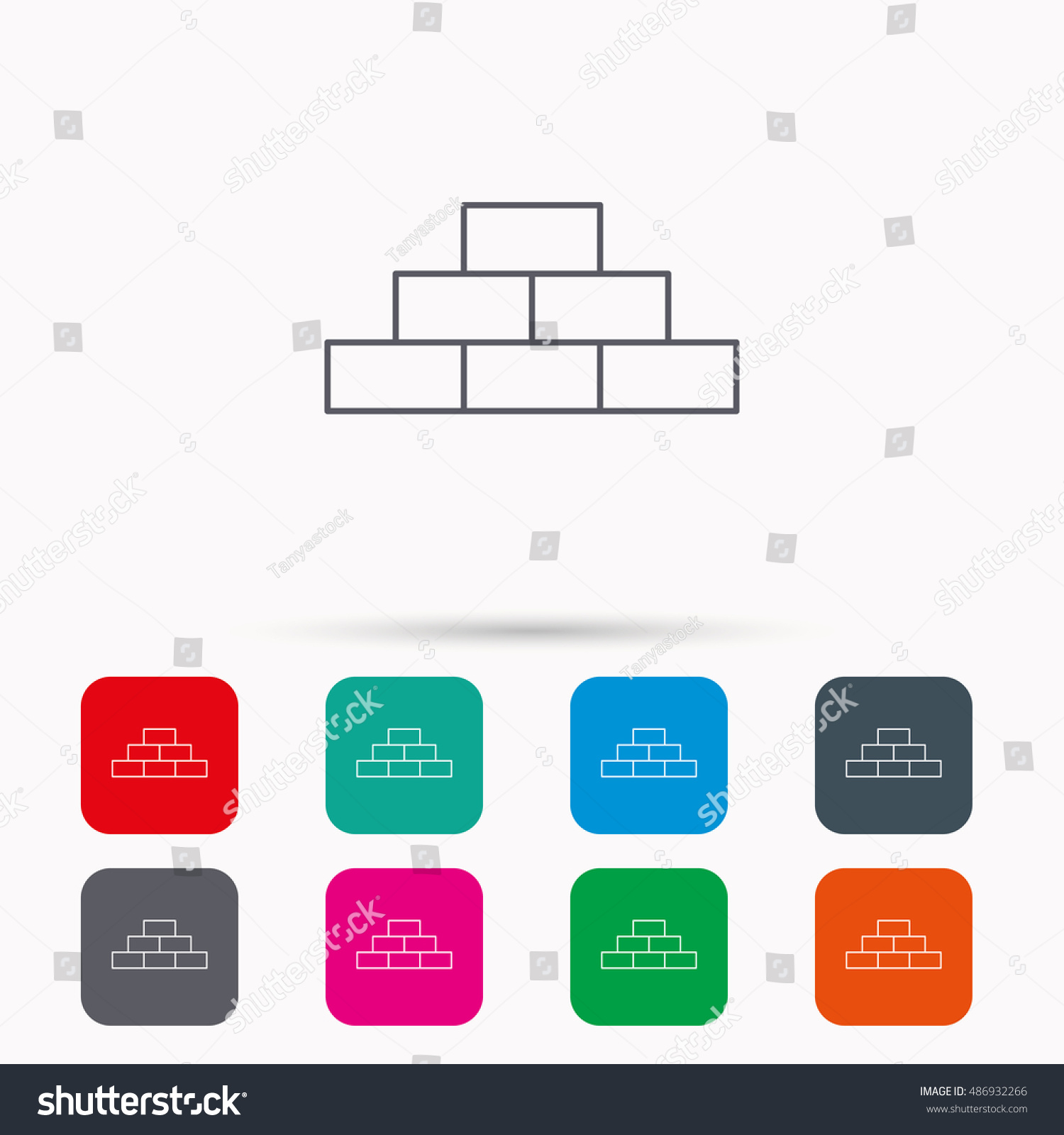 Brickwork Icon Brick Construction Sign Stock Vector (Royalty Free ...