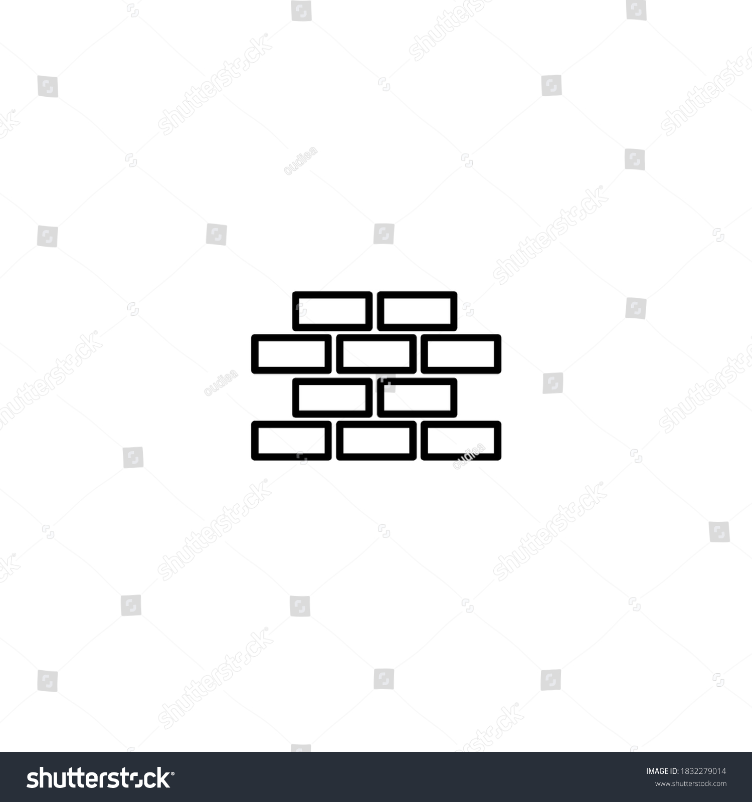 Brickwork Icon Construction Icon Simple Flat Stock Vector (Royalty Free ...