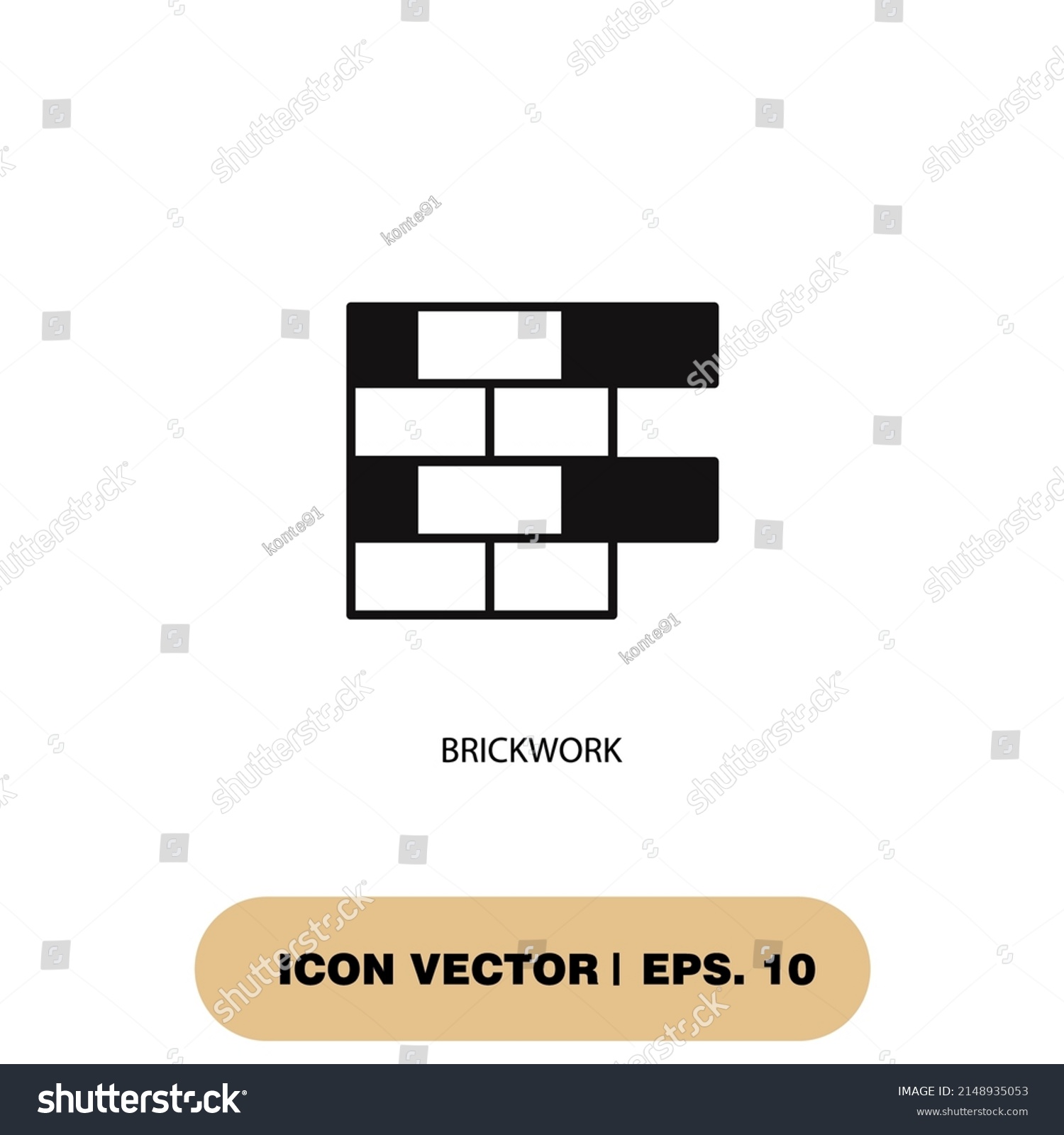Brickwork Icons Symbol Vector Elements Infographic Stock Vector ...