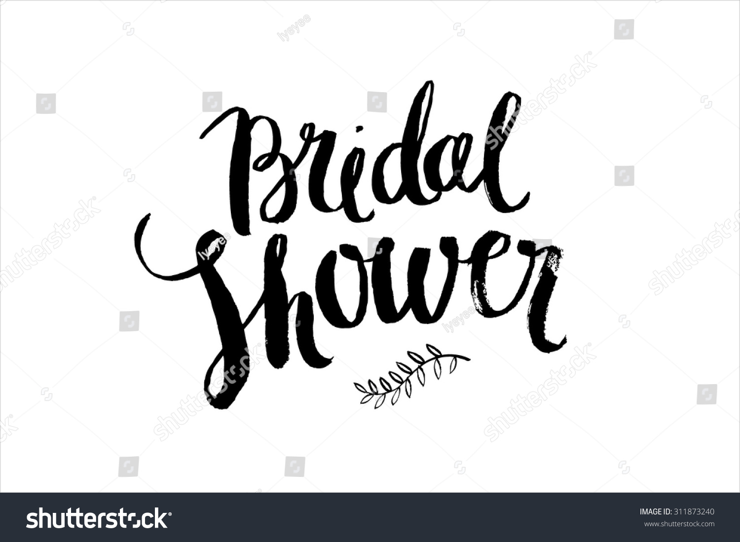 Bridal Shower Brush Calligraphy Vector: vector de stock (libre de ...