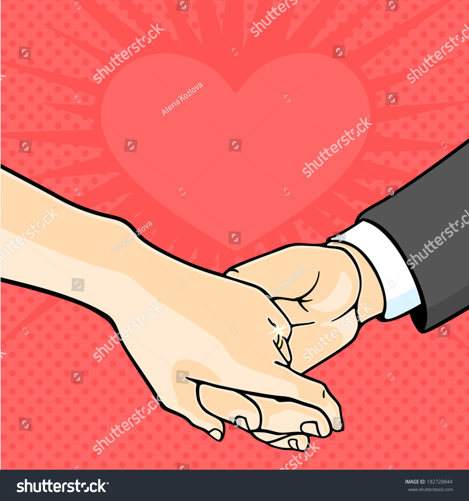 Bride Groom Hands Stock Vector (Royalty Free) 182728844
