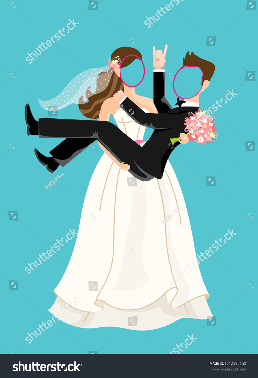 Bride Groom Without Faces Stock Vector (Royalty Free) 1612395160 ...