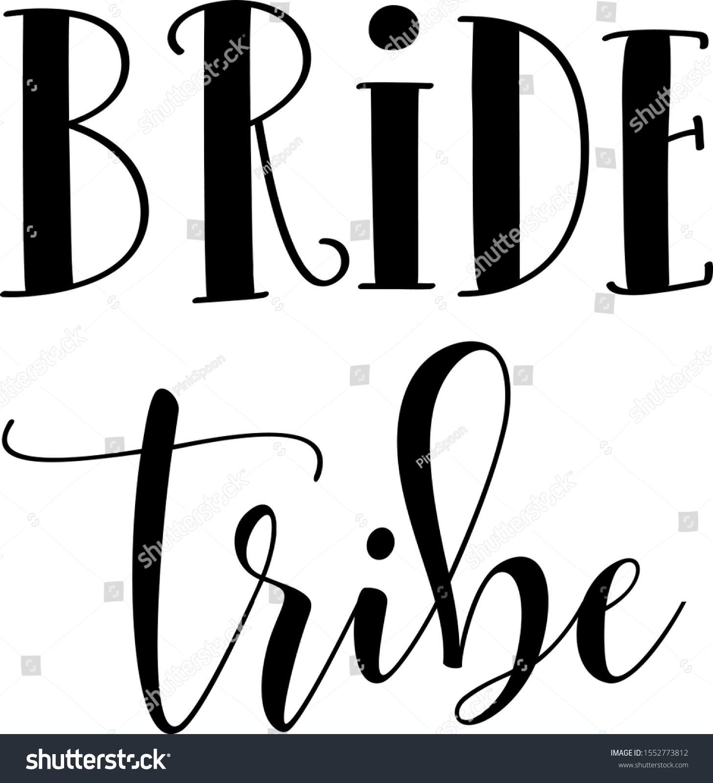 Bride Tribe Vector Written Modern Calligraphy Stock Vector (Royalty ...