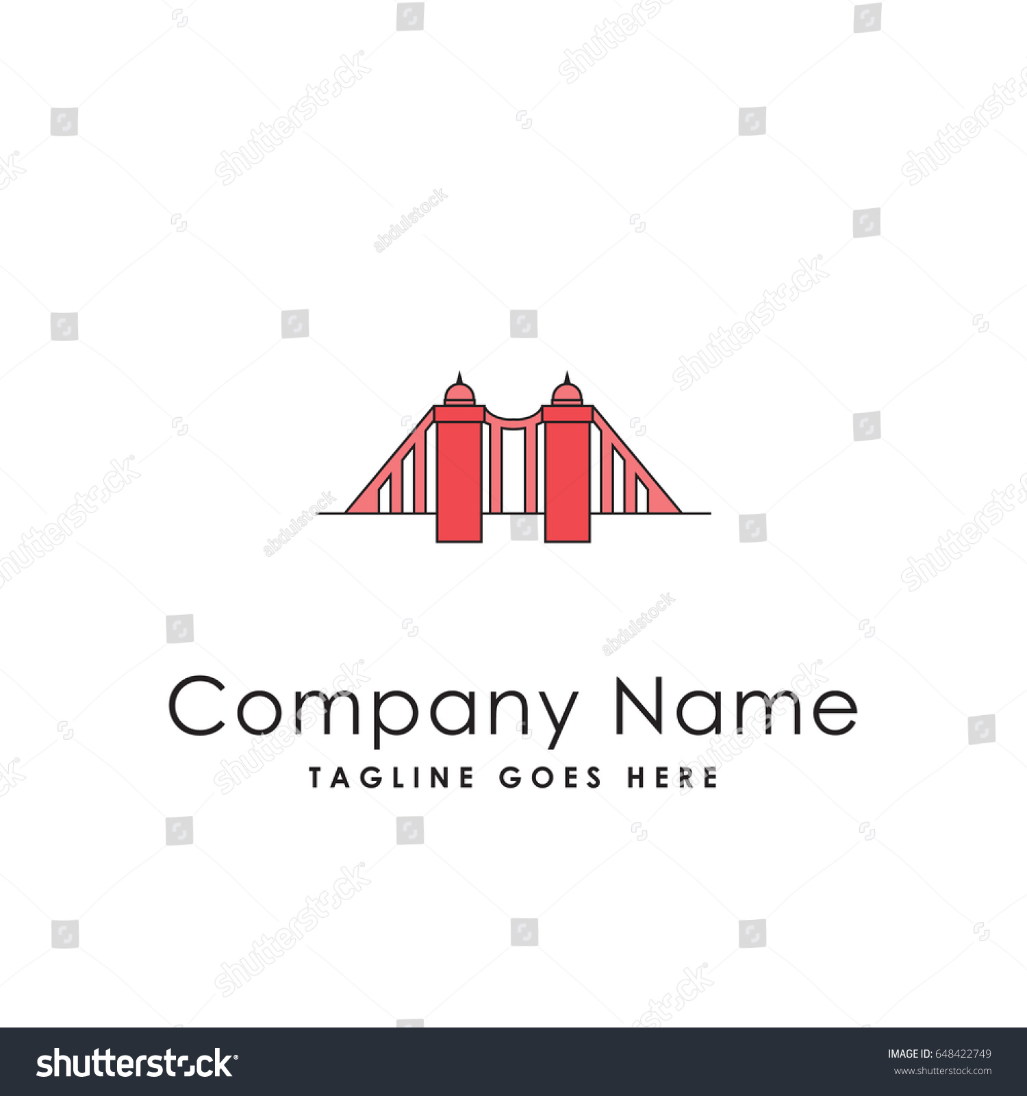 Bridge Building Logo Icon Design Template Stock Vector (Royalty Free ...