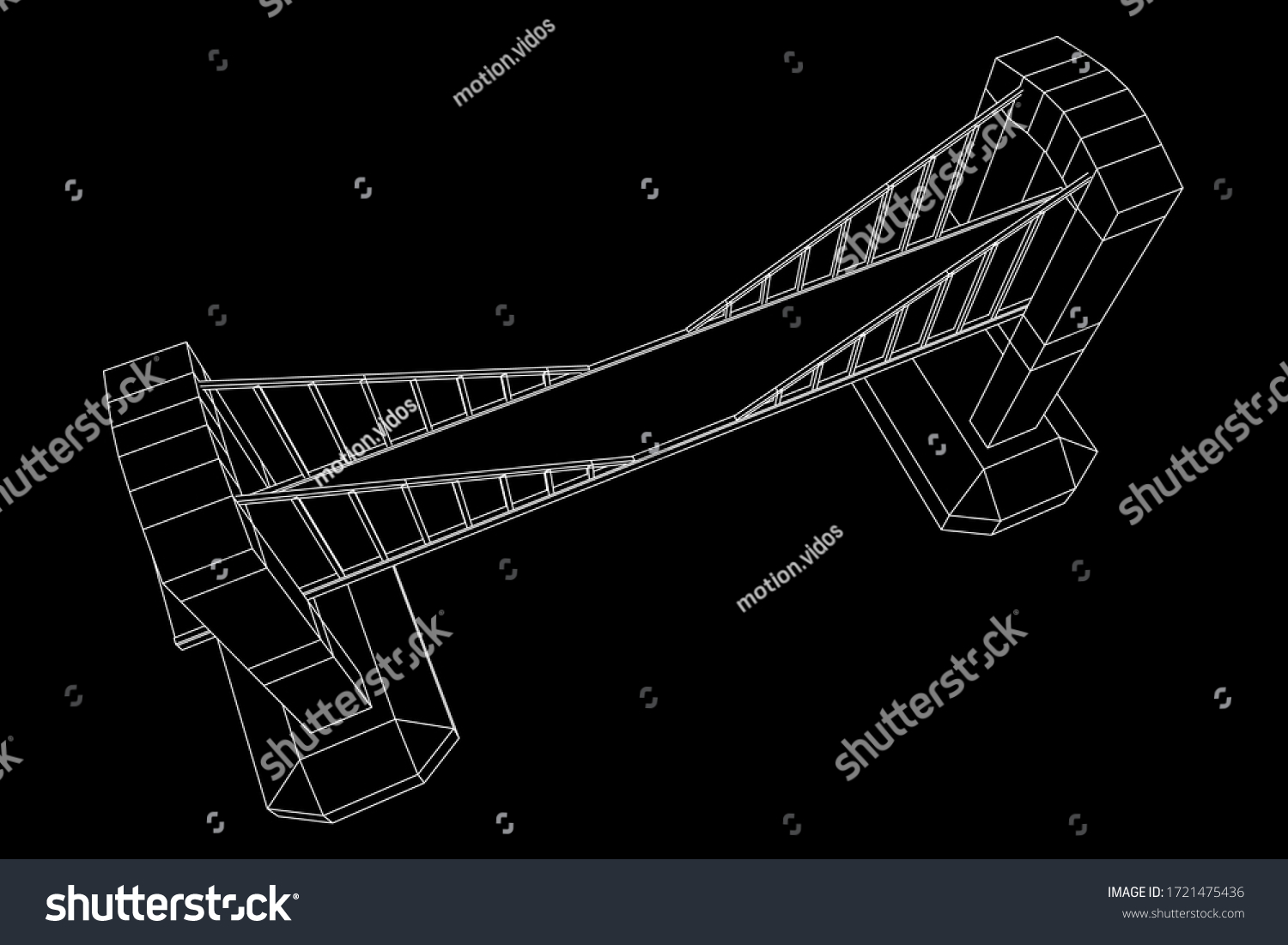 Bridge Connection Structure Wireframe Low Poly Stock Vector (Royalty ...