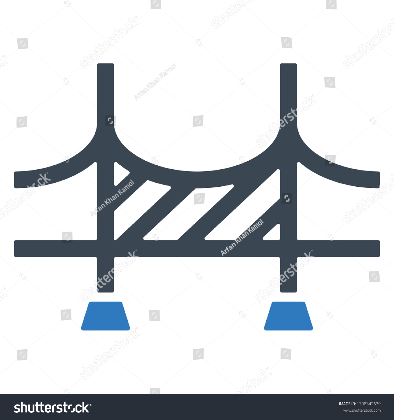 Bridge Construction Vector Graphics Icon Stock Vector (Royalty Free ...