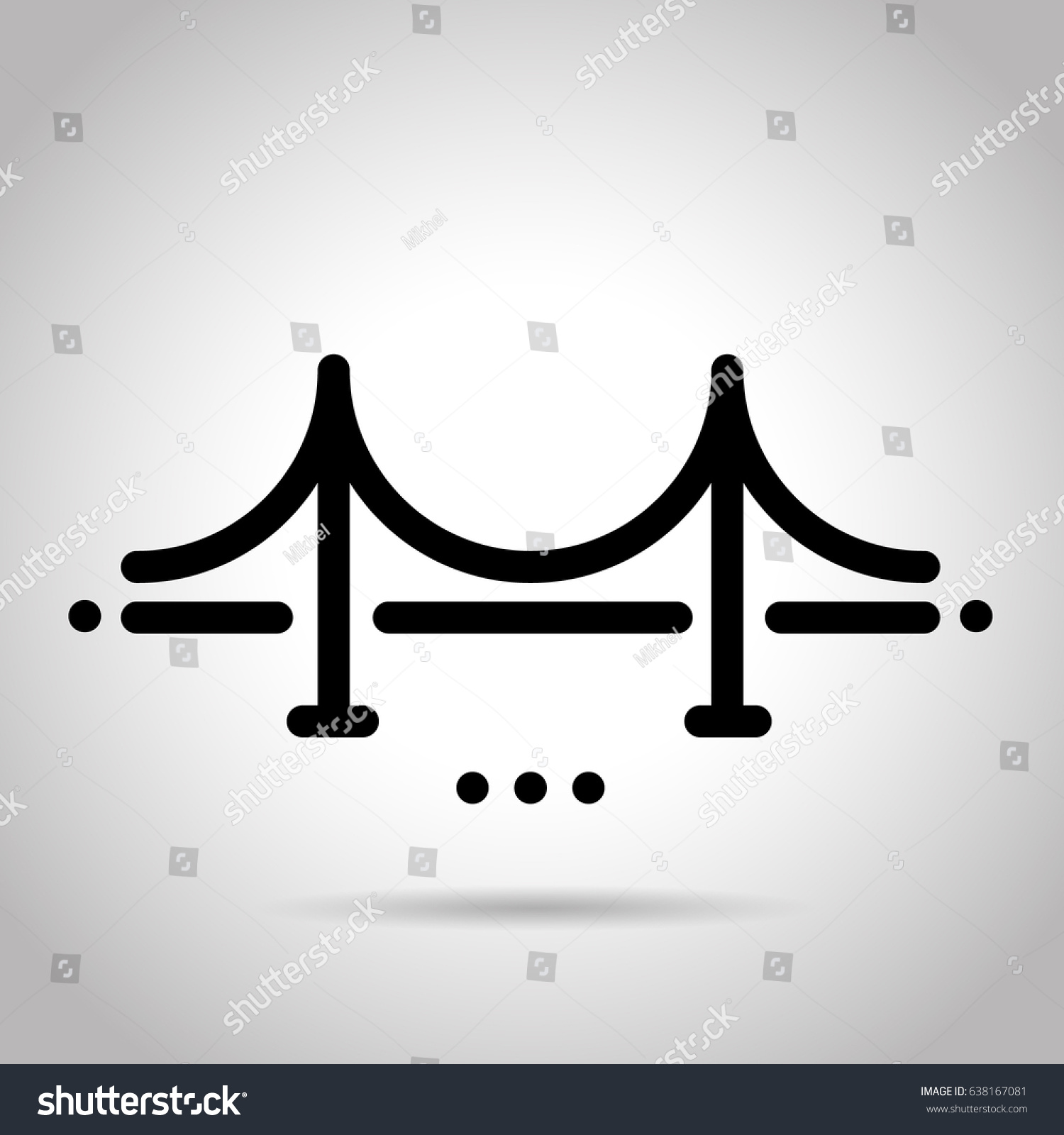 Bridge Flat Line Icon Stock Vector (Royalty Free) 638167081