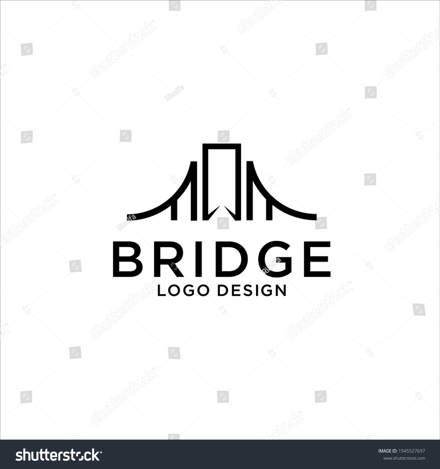 Bridge Gate Logo Design Vector Illustration Stock Vector (Royalty Free ...