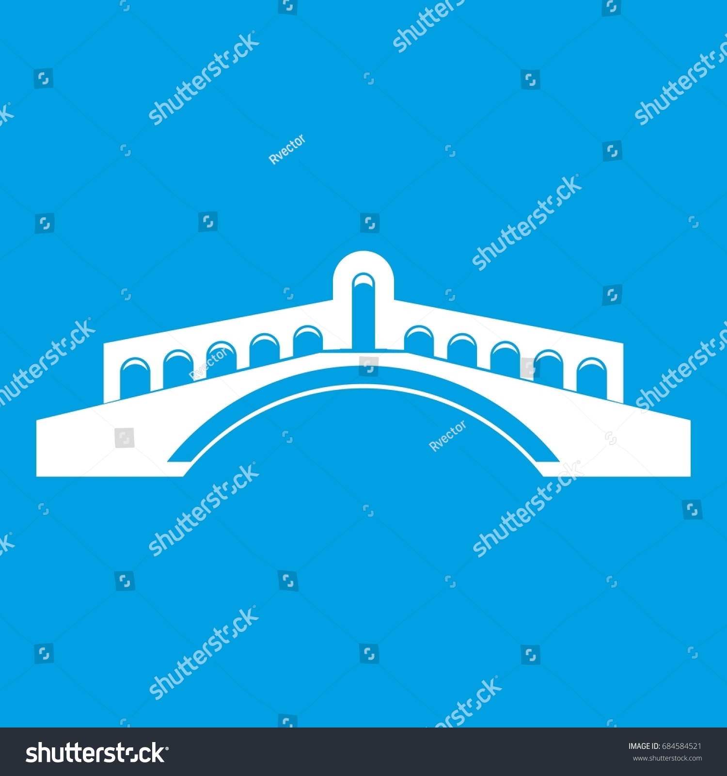 Bridge Icon White Stock Vector (Royalty Free) 684584521