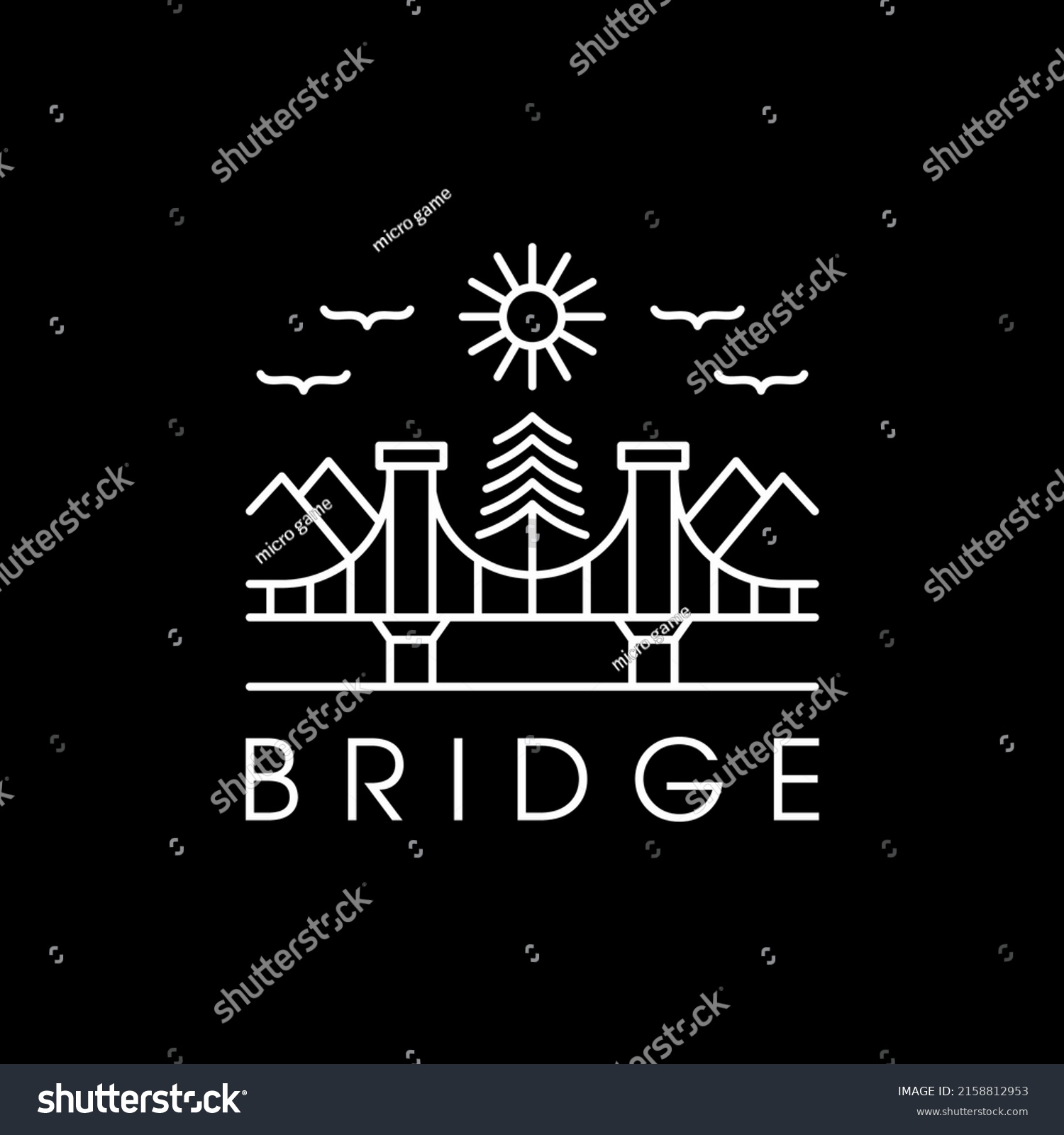 Bridge Logo Black White Monogram Stock Vector (Royalty Free) 2158812953 ...
