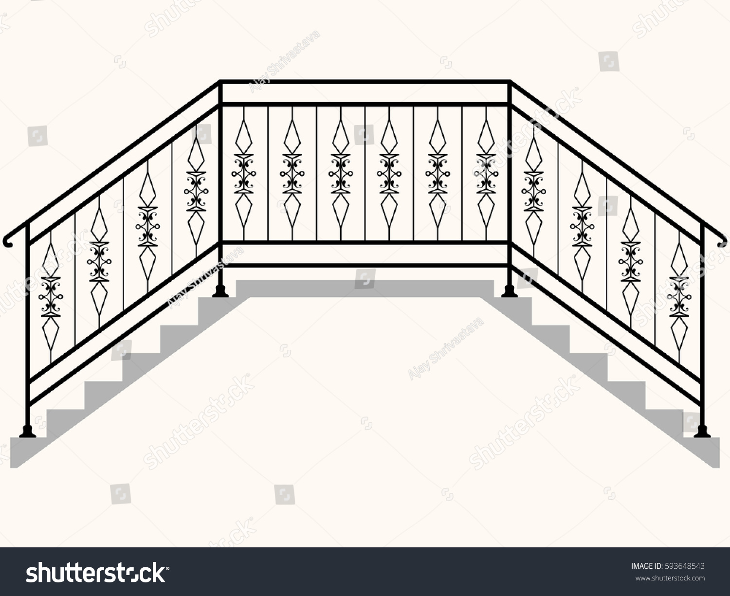 Bridge Railing Vector Illustration Stock Vector (Royalty Free) 593648543