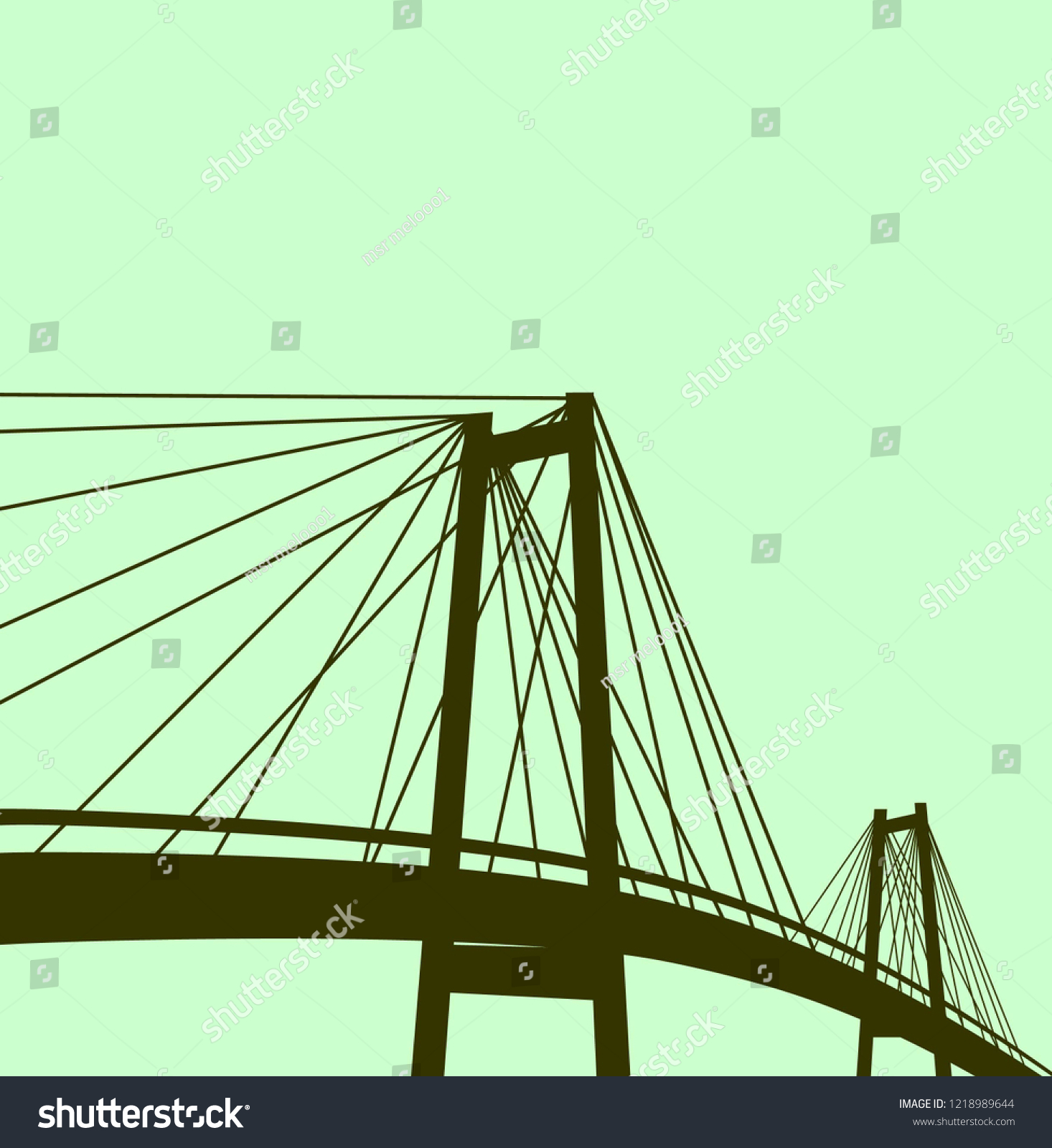 Bridge Silhouette Vector Illustration Stock Vector (Royalty Free ...