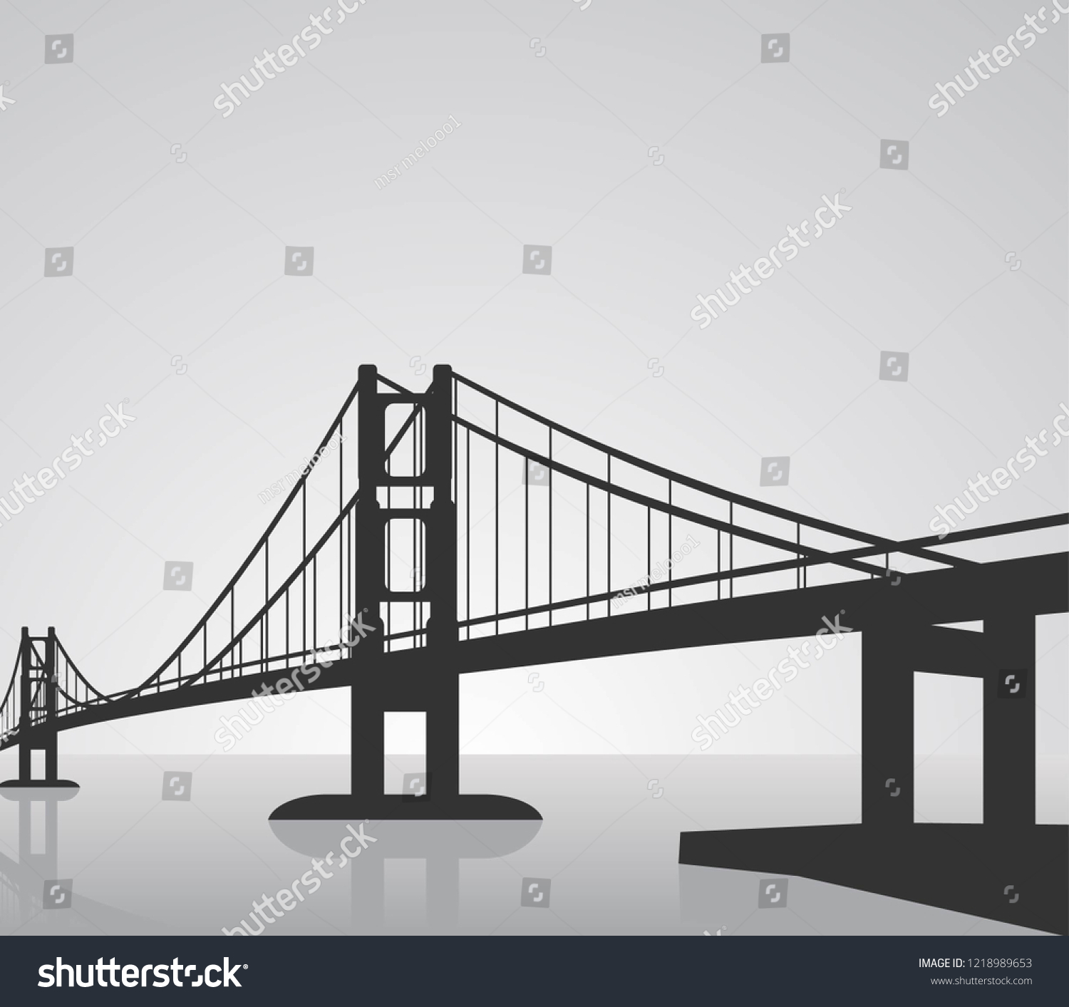 Bridge Silhouette Vector Illustration: เวกเตอร์สต็อก (ปลอดค่าลิขสิทธิ์ ...