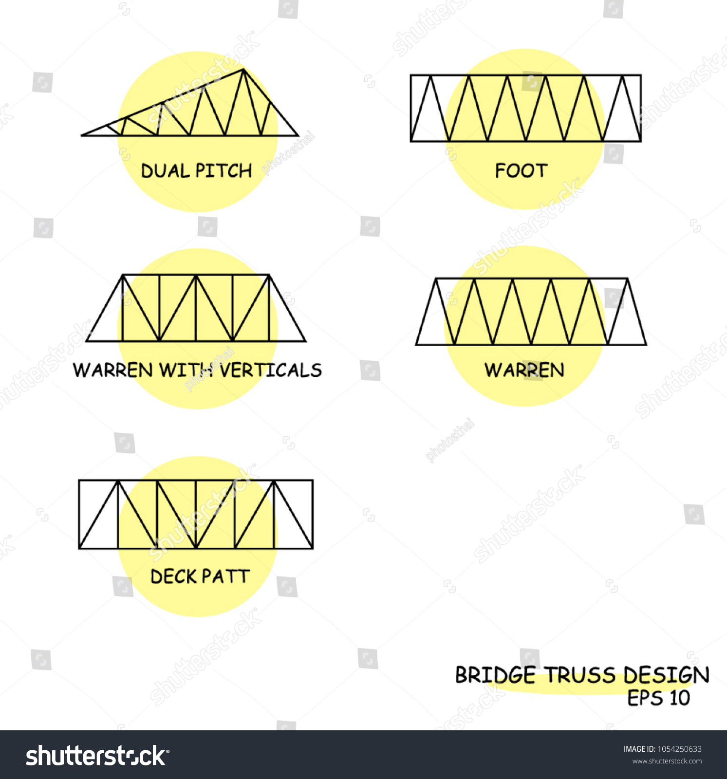 Bridge Truss Set Design Vector Illustration Stock Vector (Royalty Free ...