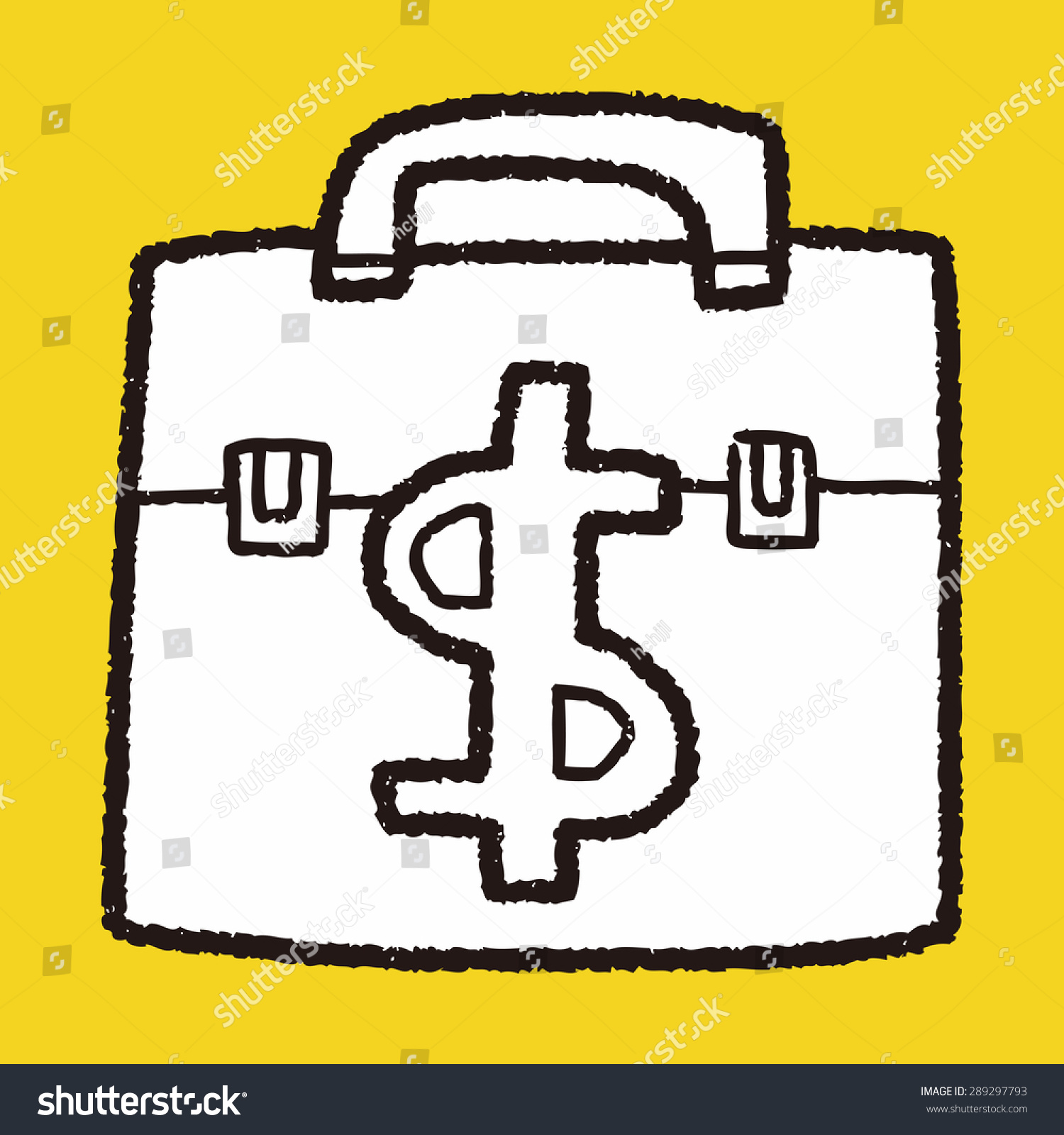 Briefcase Doodle Drawing Stock Vector (Royalty Free) 289297793