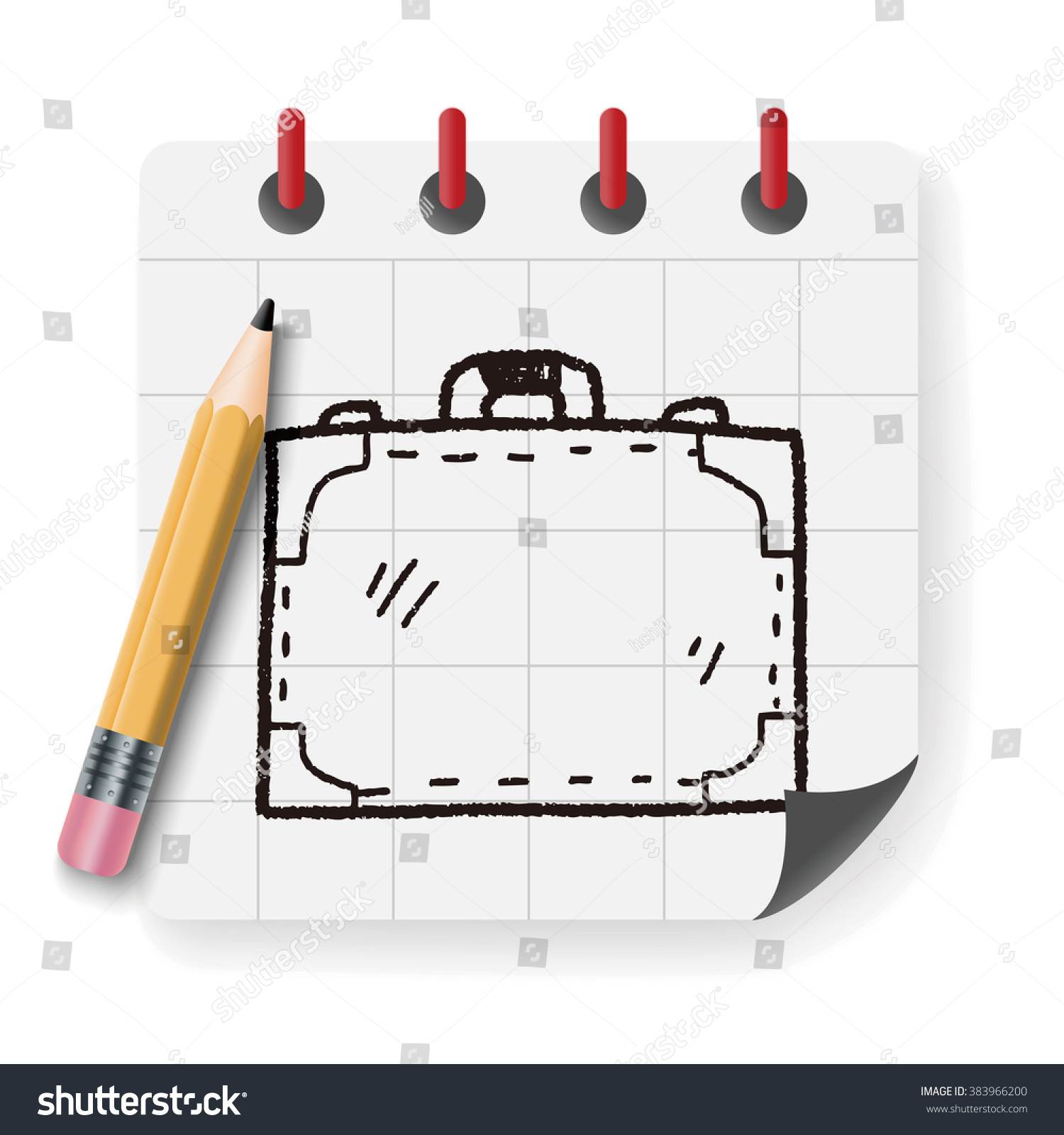 Briefcase Doodle Drawing Stock Vector (Royalty Free) 383966200 ...