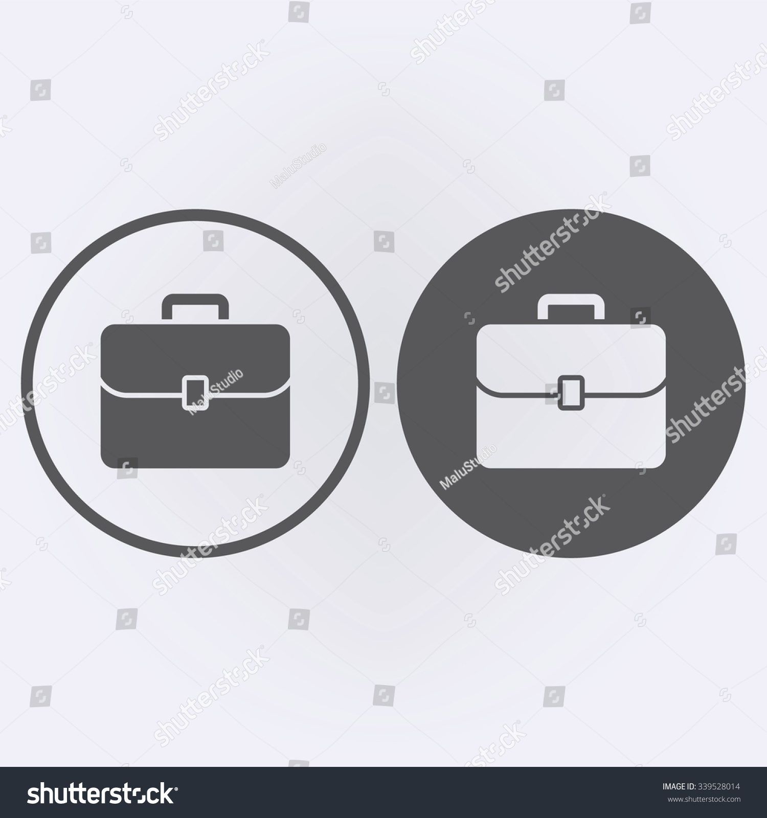 Briefcase Icon Set Circle Vector Illustration Stock Vector (Royalty ...