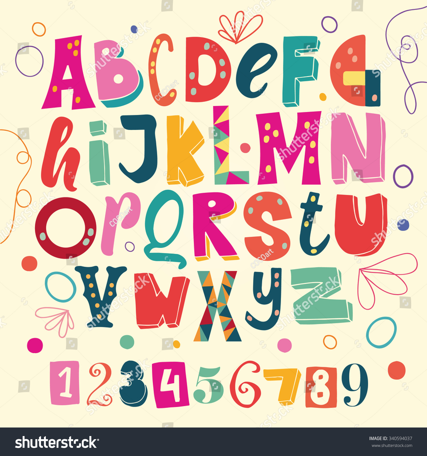 Bright Abc Kids: vector de stock (libre de regalías) 340594037