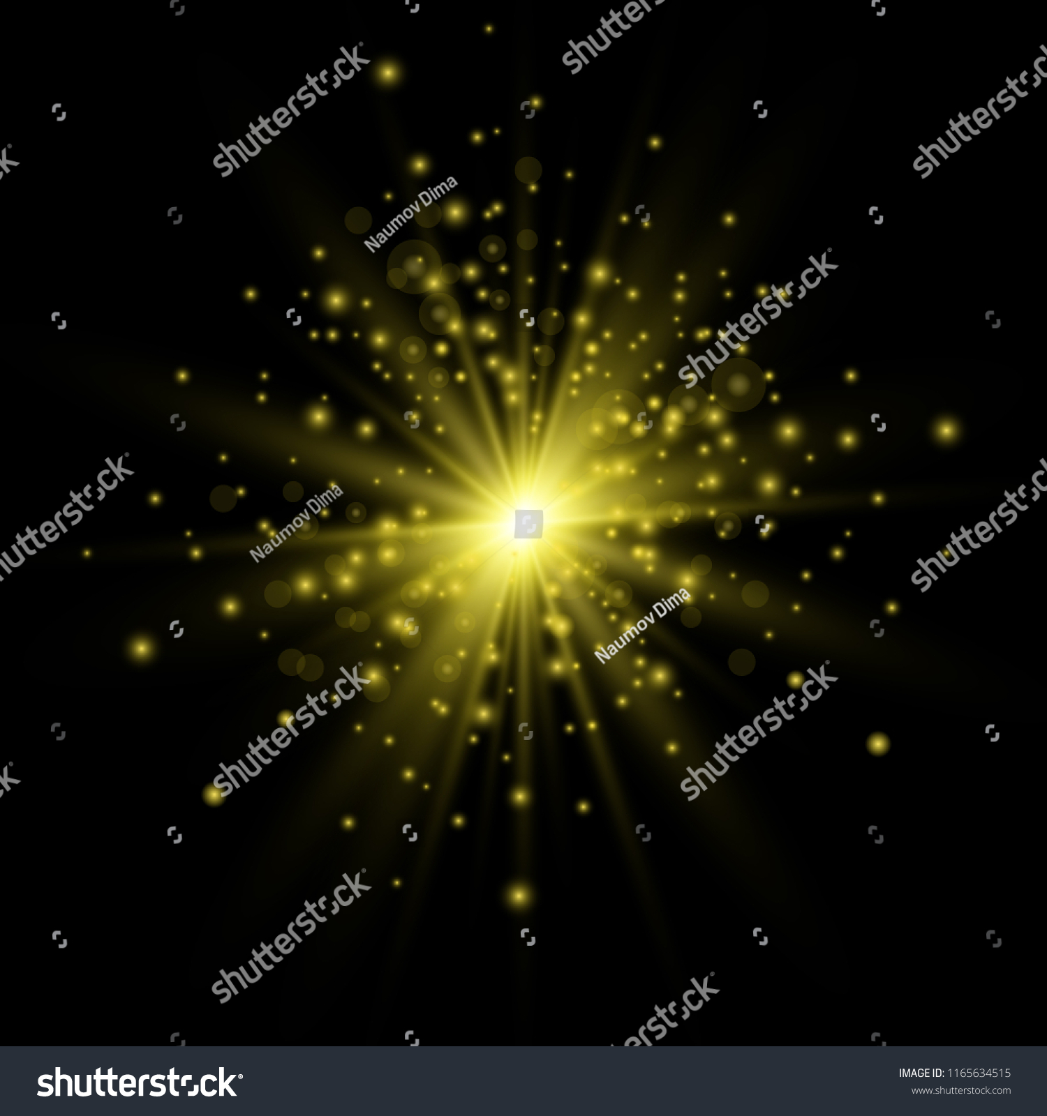 Bright Beautiful Star Light Rays Stock Vector (Royalty Free) 1165634515 ...