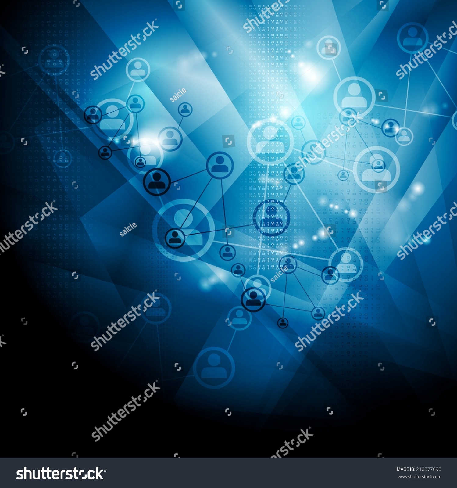 Bright Blue Connect Communication Background Vector Stock Vector ...