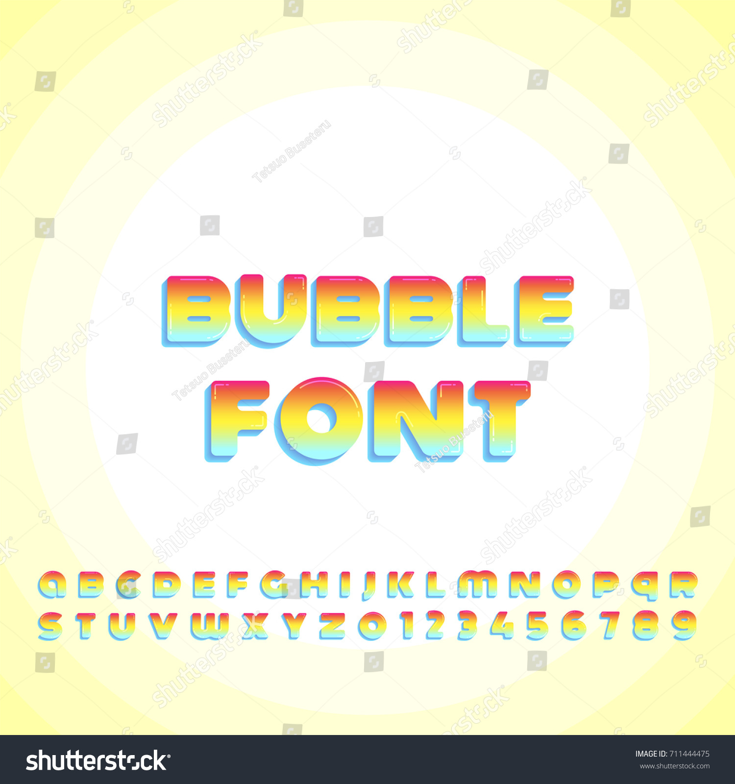 Bright Colorful Bubble Font Vector Typography Stock Vector (Royalty ...