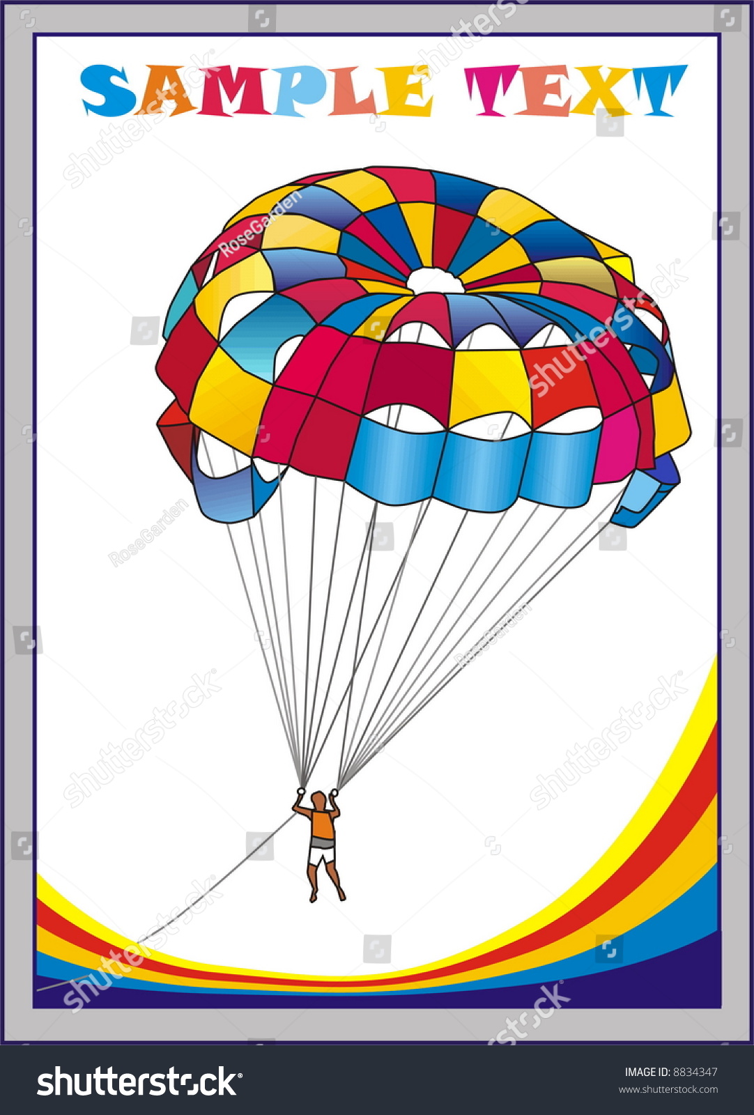 Bright Colorful Parachute Vector - 8834347 : Shutterstock