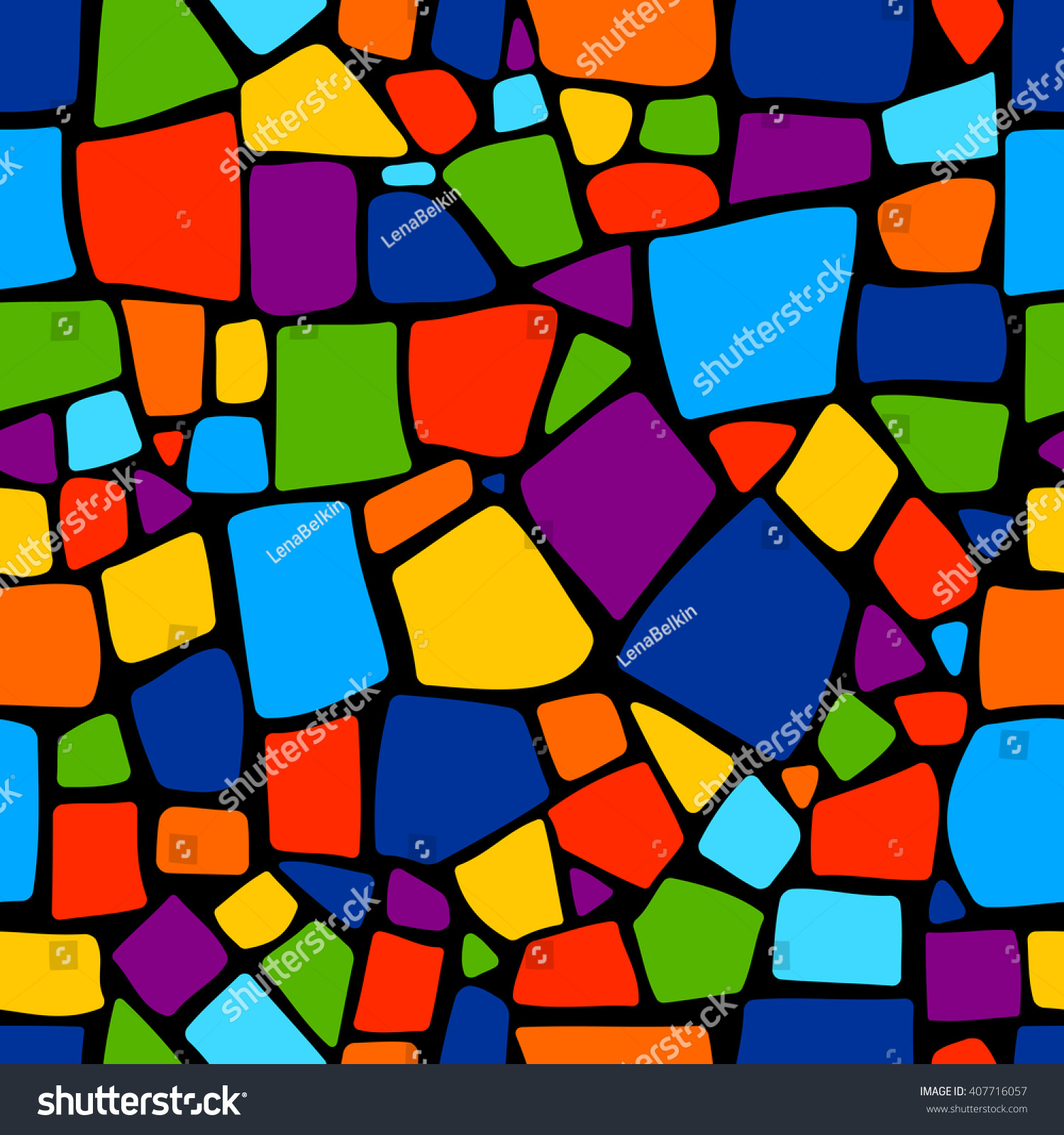 Bright Hand Drawn Mosaic Seamless Pattern Stock Vector (Royalty Free ...