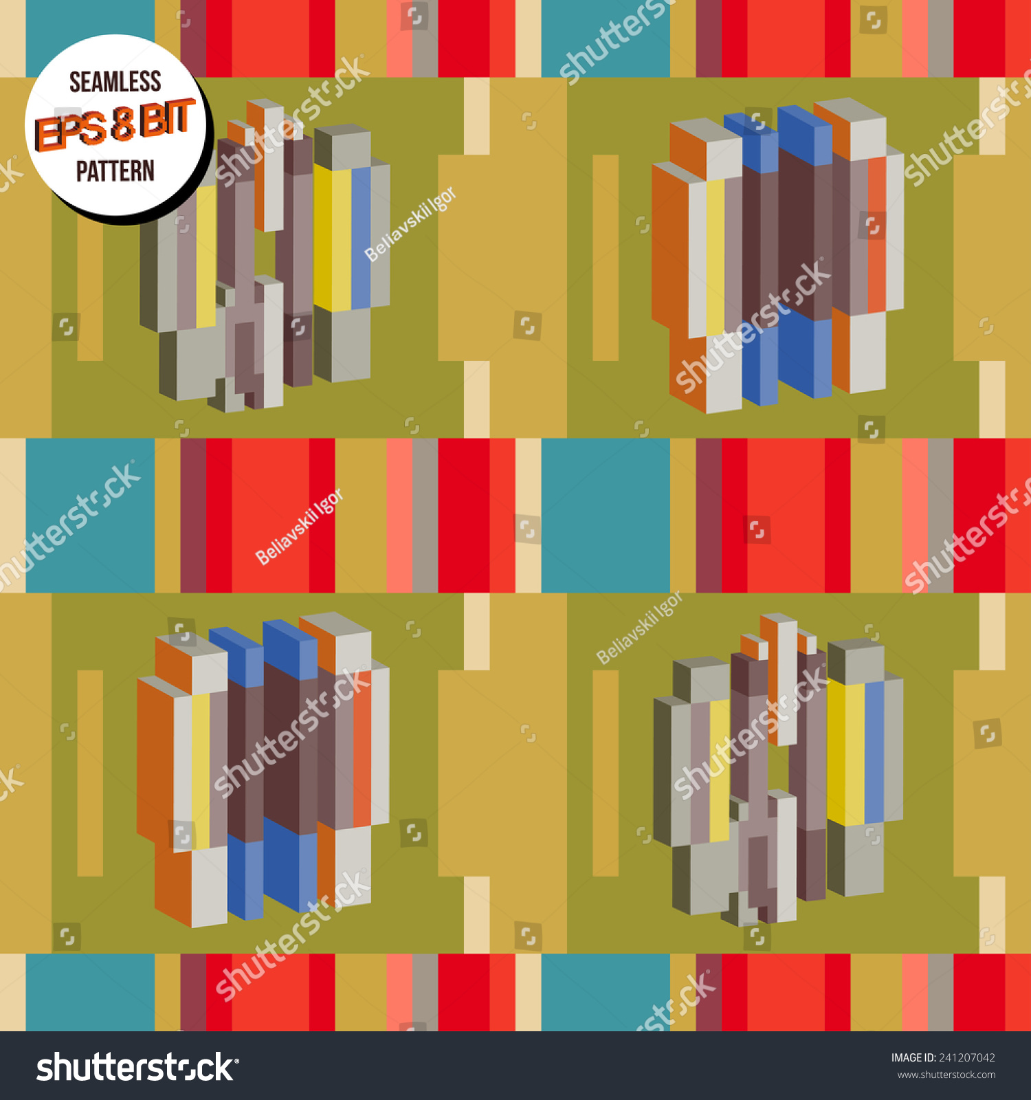 Bright Minimalistic 8 Bit Background Seamless Stock Vector (Royalty ...
