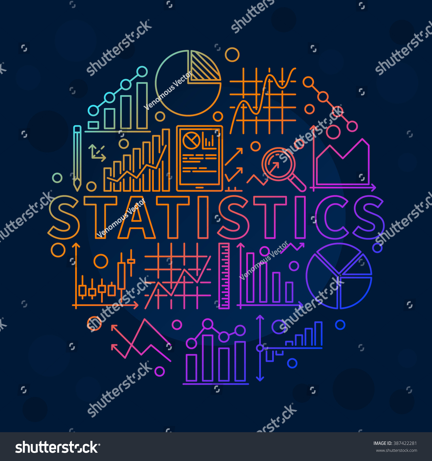 Bright Statistics Illustration Vector Data Analysis Stock Vector ...