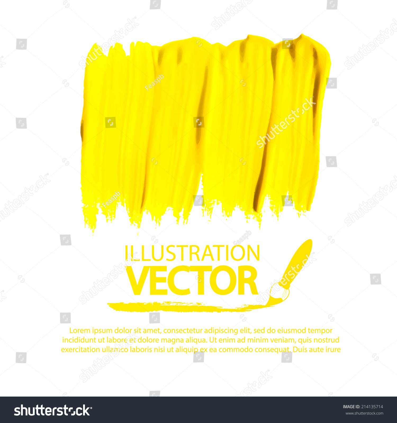Bright Yellow Paint Stroke Vector Background Stock Vector (Royalty Free ...