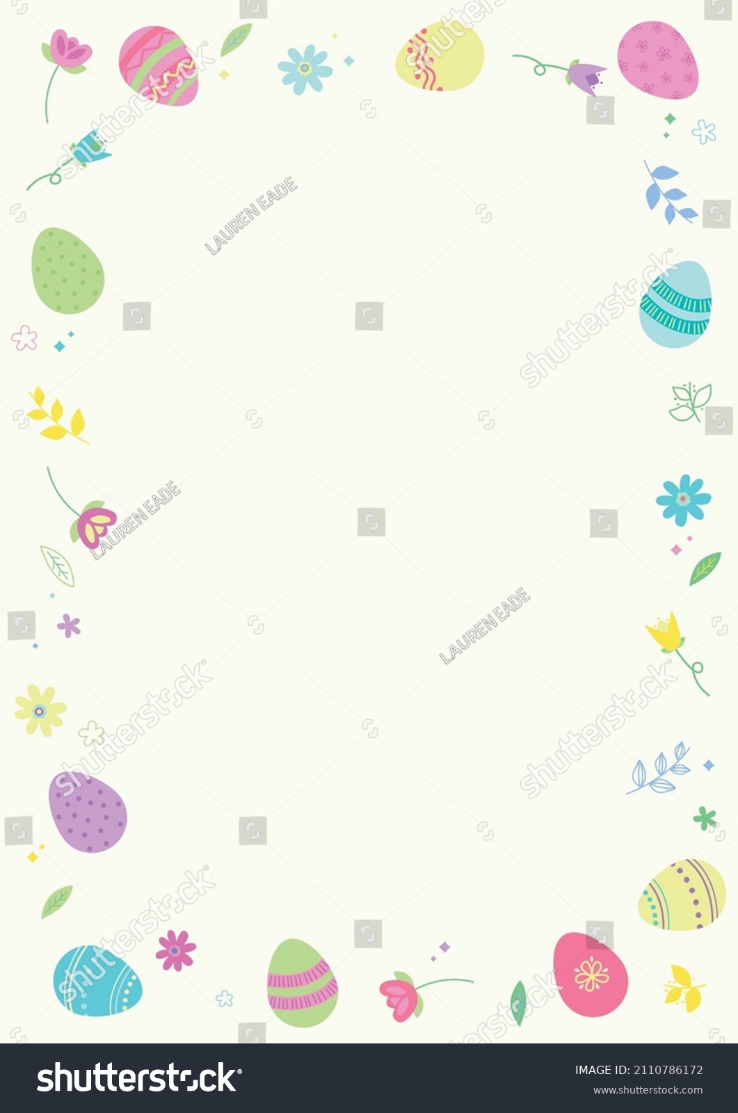 Brightly Coloured Easter Border On Light Stock Vector (Royalty Free ...