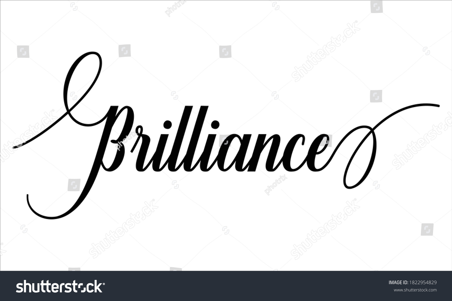 Brilliance Script Cursive Calligraphy Typography Black: เวกเตอร์สต็อก (ปลอดค่าลิขสิทธิ์) 1822954829