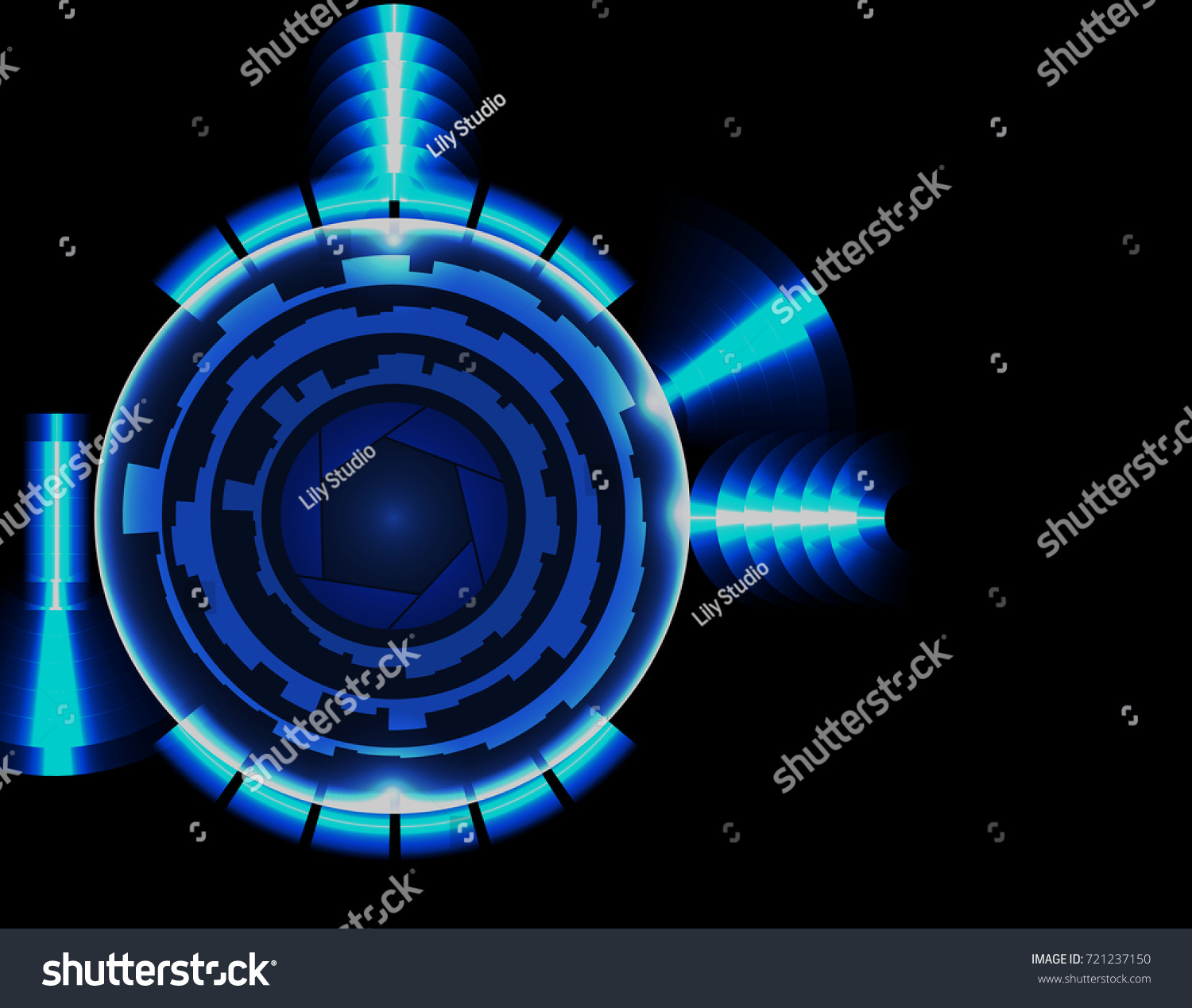 Brilliant Technological Hud Eye On Black Stock Vector (Royalty Free ...
