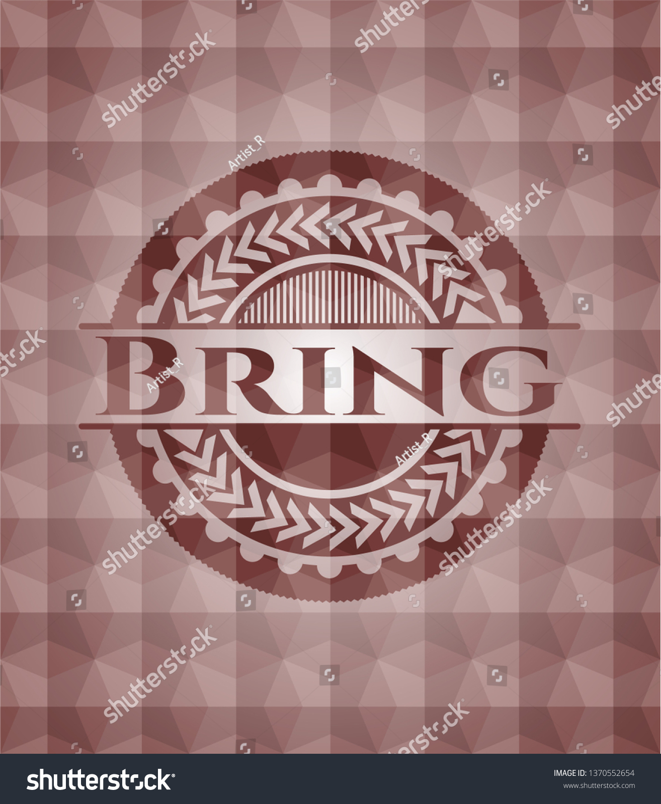 Bring Red Badge Geometric Pattern Background Stock Vector (Royalty Free ...