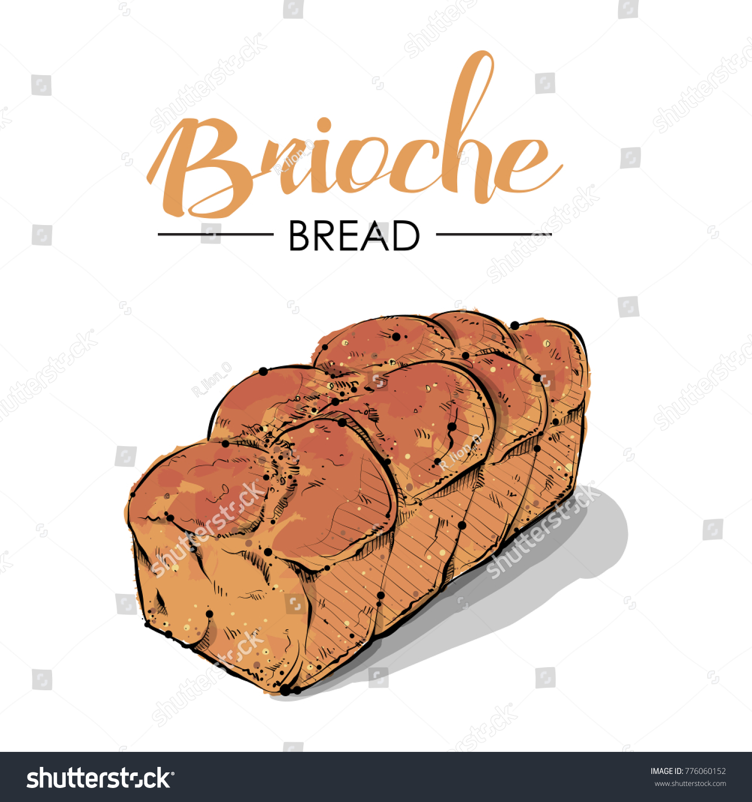 Brioche Bread Drawing Sketch Style Vector: เวกเตอร์สต็อก (ปลอดค่า ...