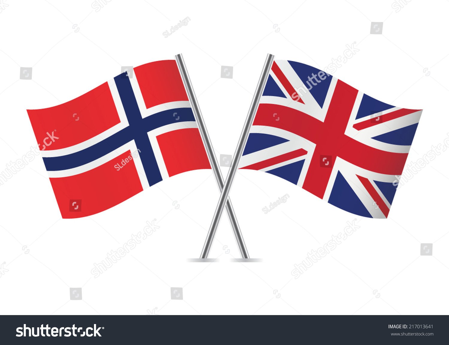 British Norwegian Flags Vector Illustration Stock Vector (Royalty Free ...