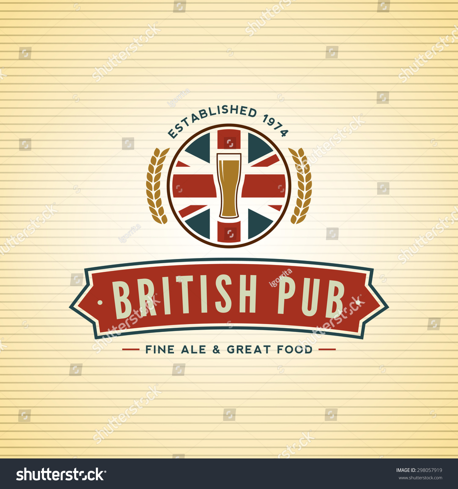 British Pub Label Vector Eps10 Illustration: เวกเตอร์สต็อก (ปลอดค่า ...