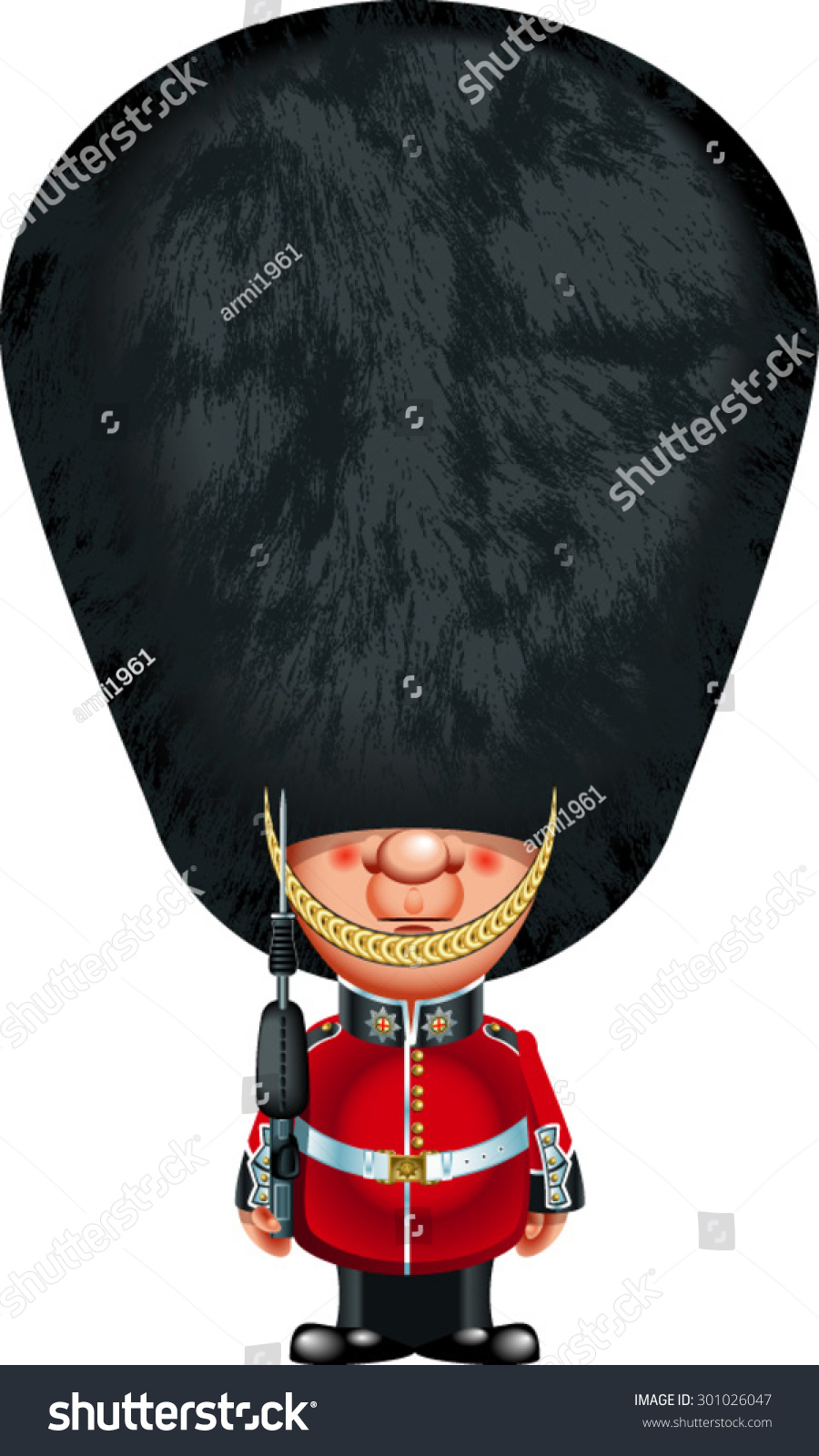 British Queens Guard Bearskin Hat Stock Vector (Royalty Free) 301026047