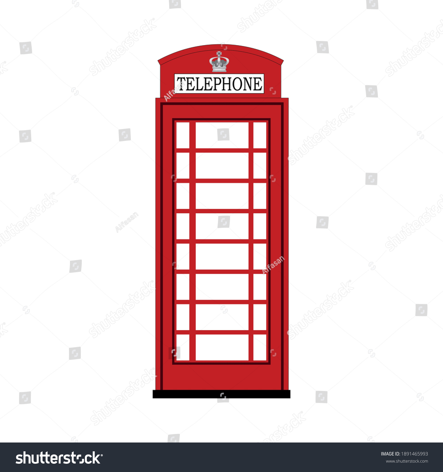 British Red Telephone Box Isolated Vector Stock Vector (Royalty Free ...