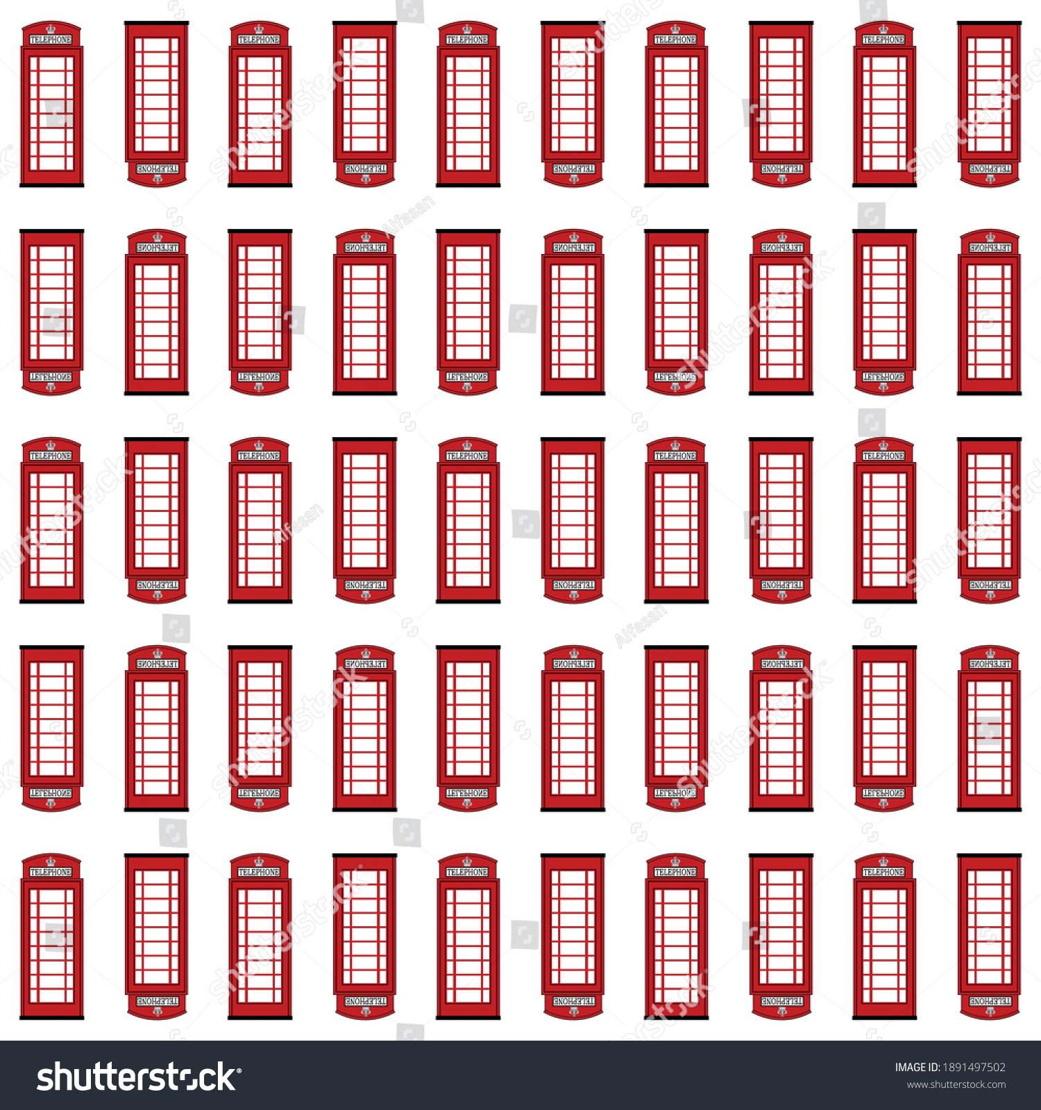 British Red Telephone Box Vector Wallpaper Stock Vector (Royalty Free ...