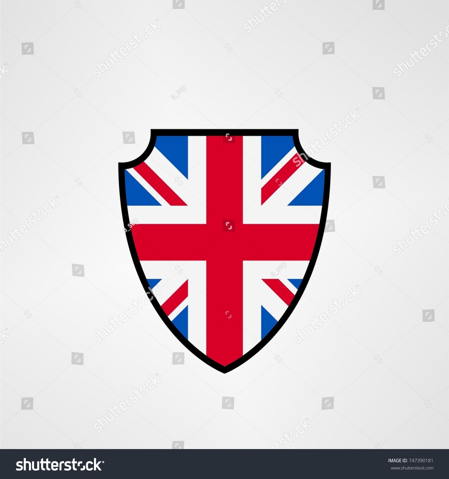 British Shield Defense Icon Stock Vector (Royalty Free) 747390181