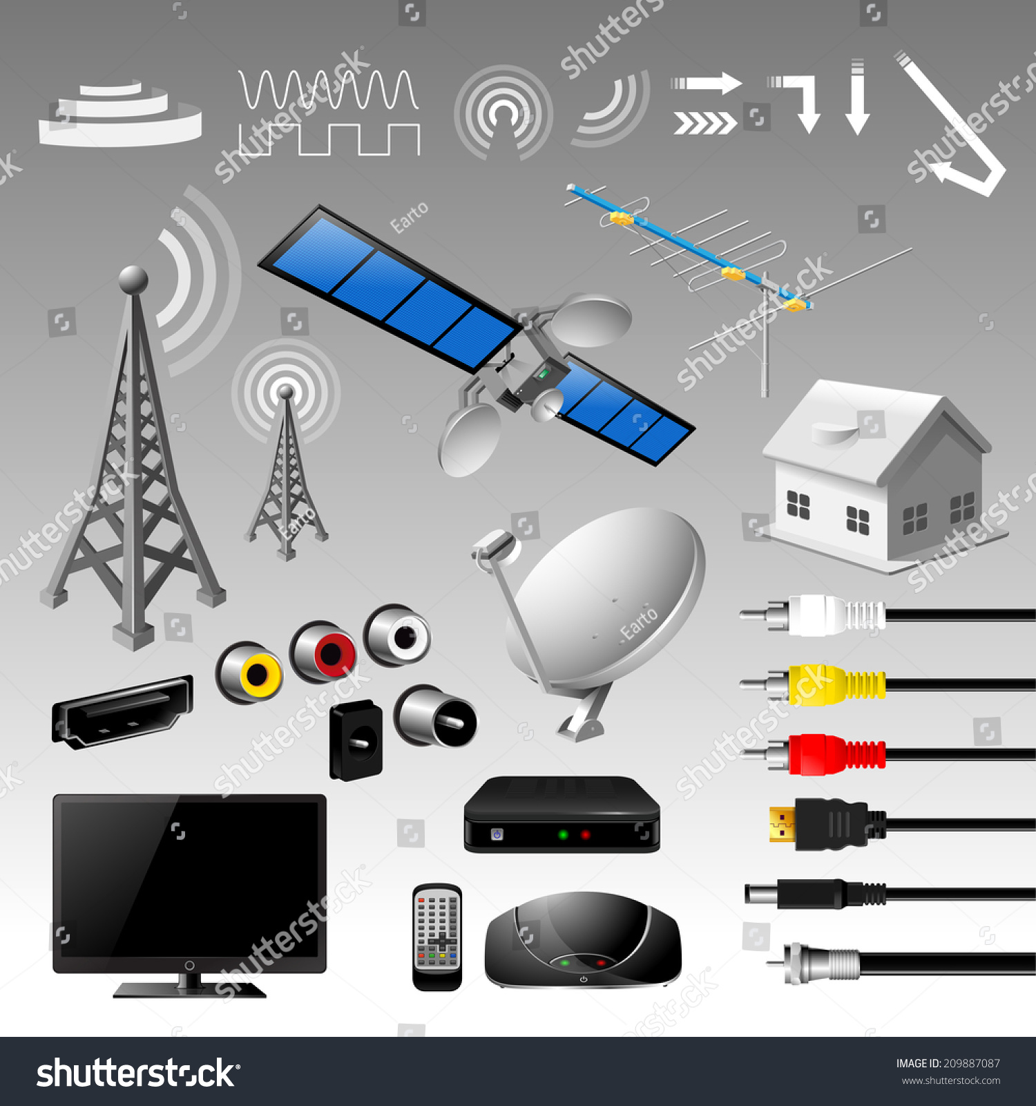 Broadcast Digital Tv Vector Set Vector Stock Vector (Royalty Free ...