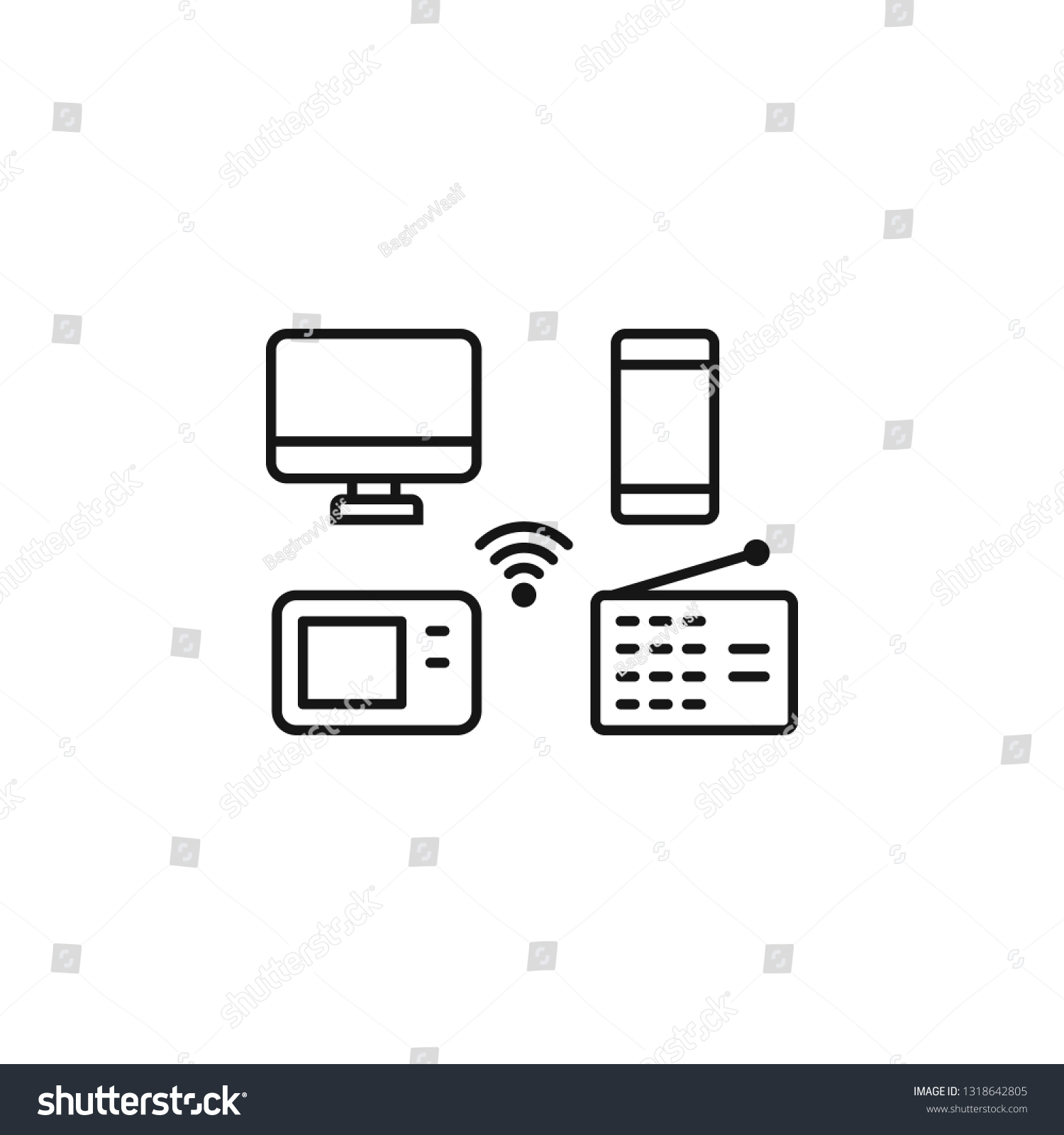Broadcast Computer Media Icon Marketing Vector Stock Vector (Royalty ...