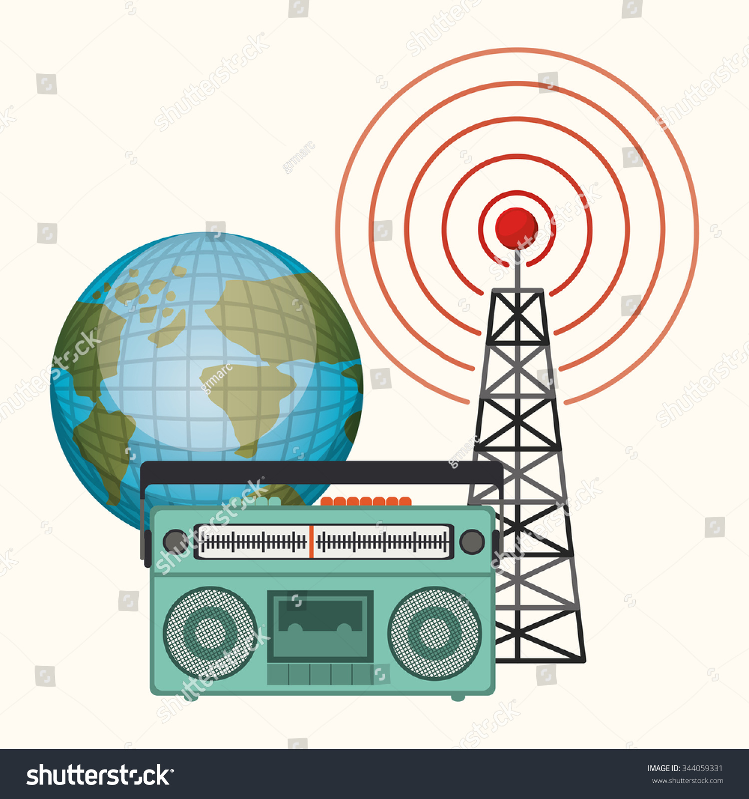 Broadcasting Concept Design, Vector Illustration Eps10 Graphic ...