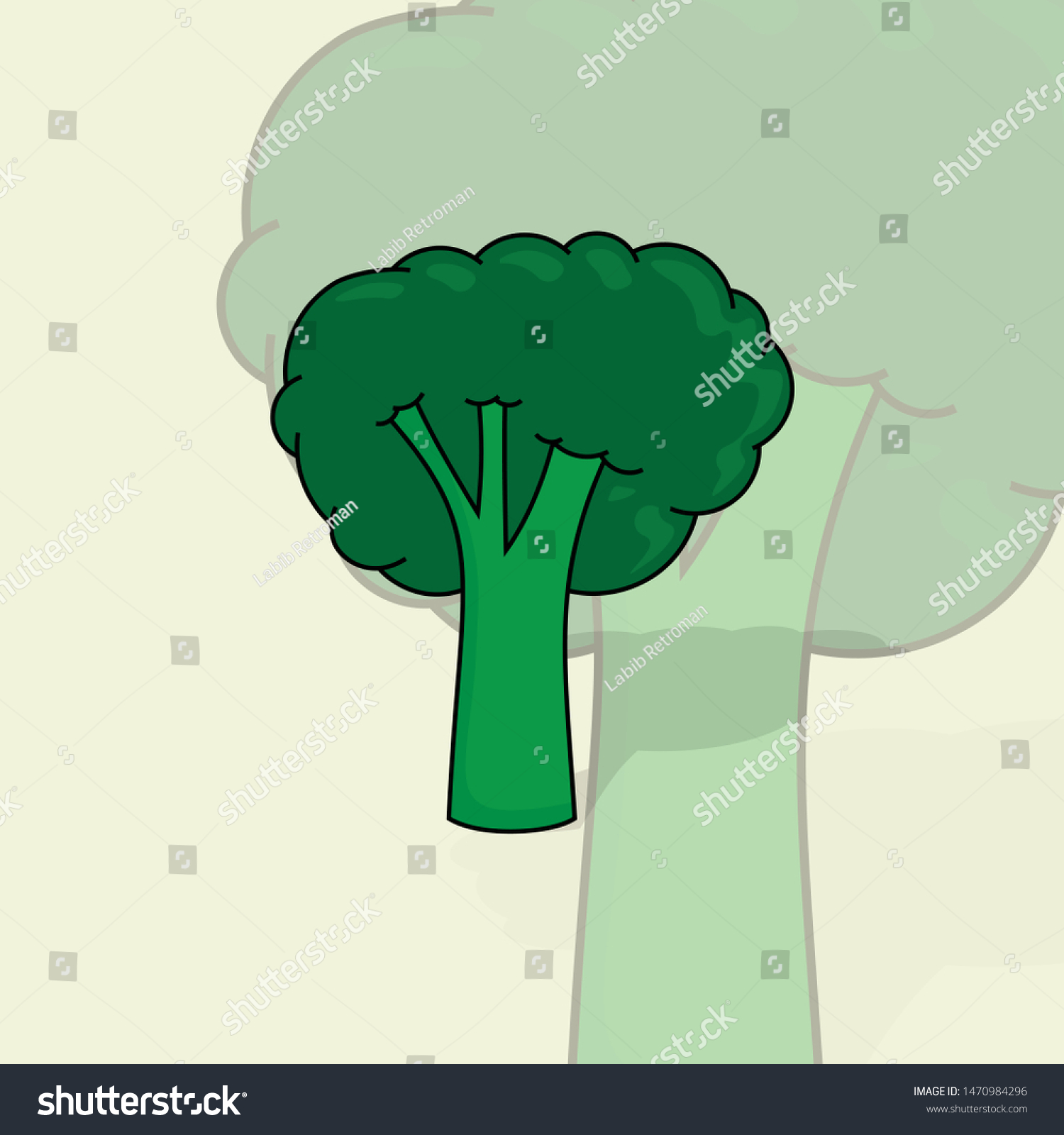 Broccoli Vector Cartoon Broccoli Transparent Background: เวกเตอร์สต็อก ...