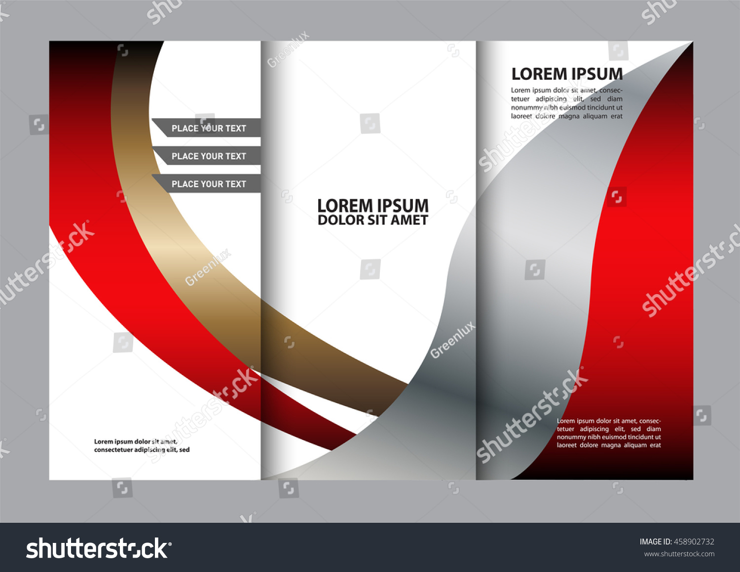 Brochure Design Template Abstract Waves Curves Stock Vector (Royalty ...
